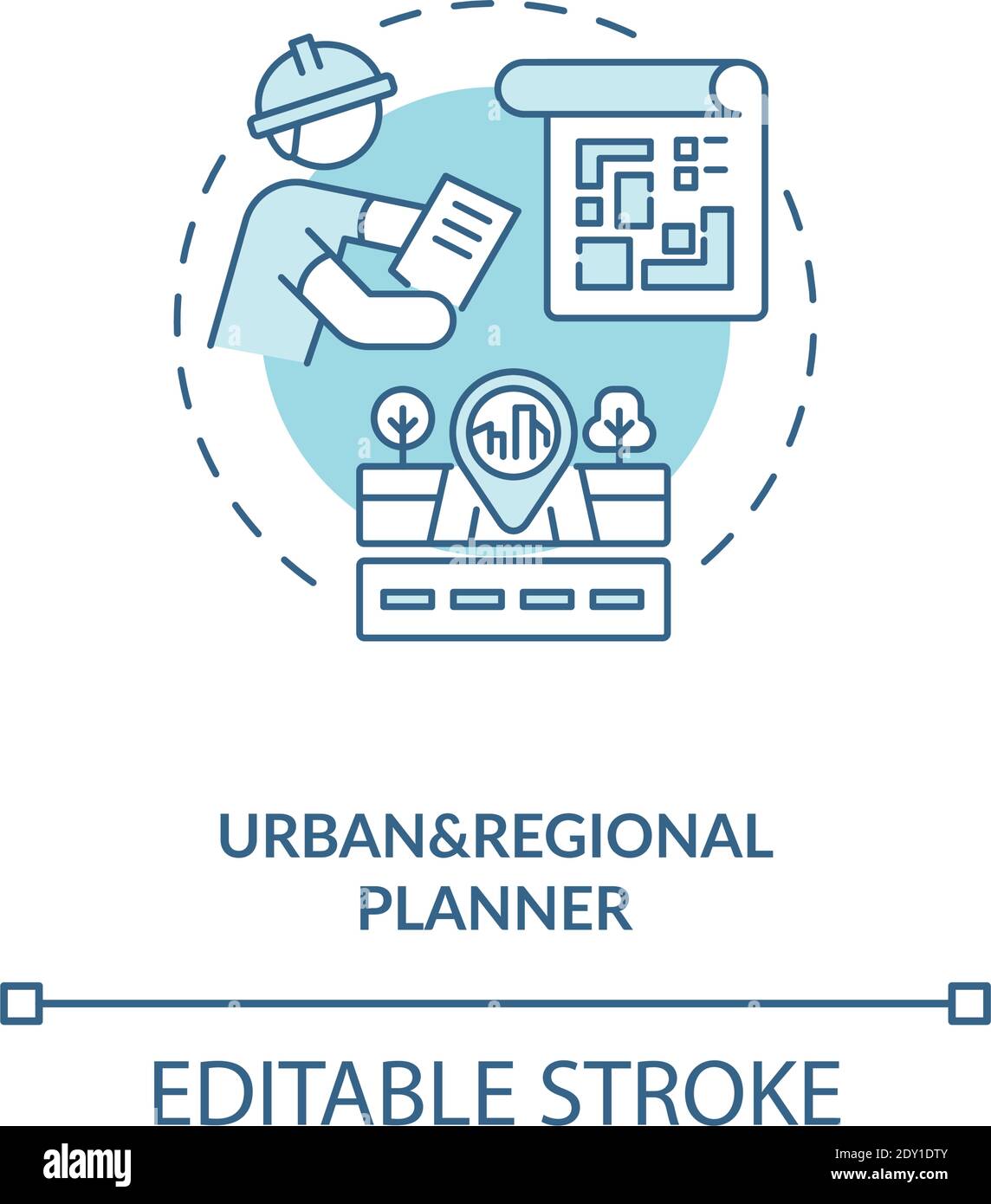 Urban and regional planner turquoise concept icon Stock Vector Image ...