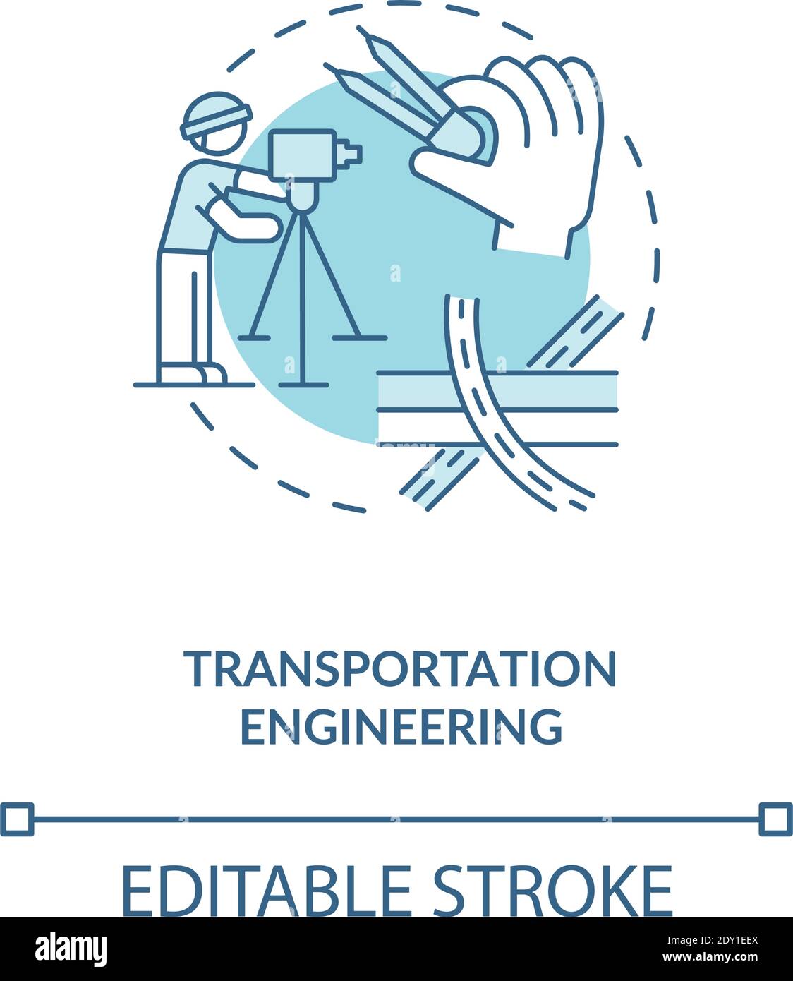 Transportation engineering turquoise concept icon Stock Vector Image ...