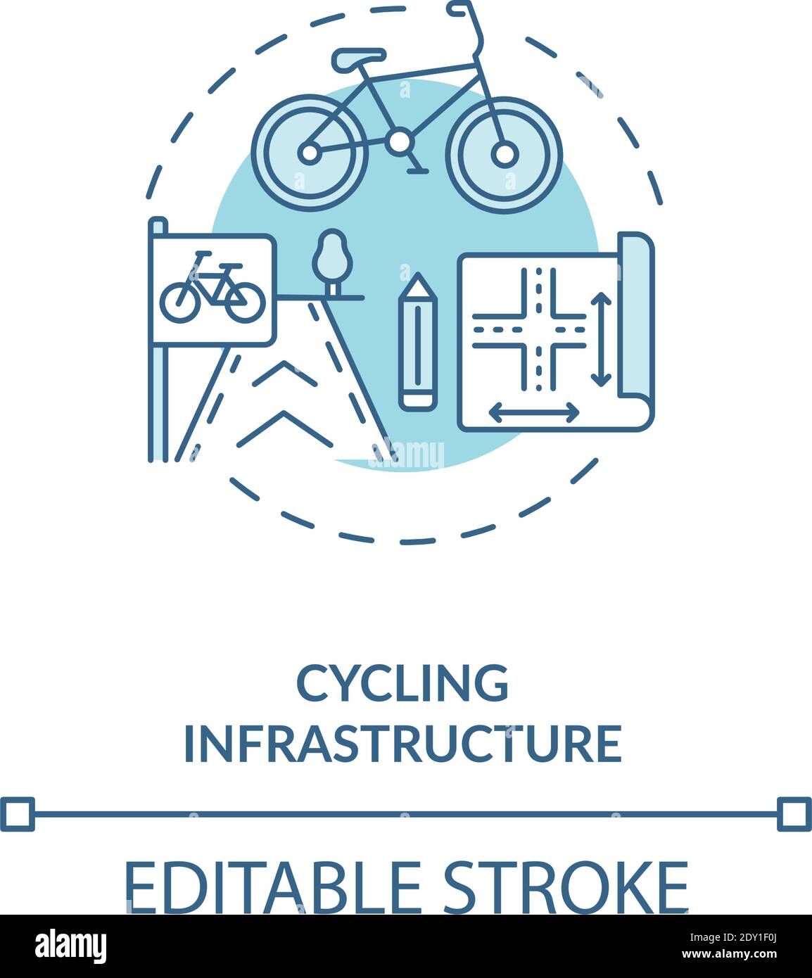Cycling infrastructure blue concept icon Stock Vector Image & Art - Alamy