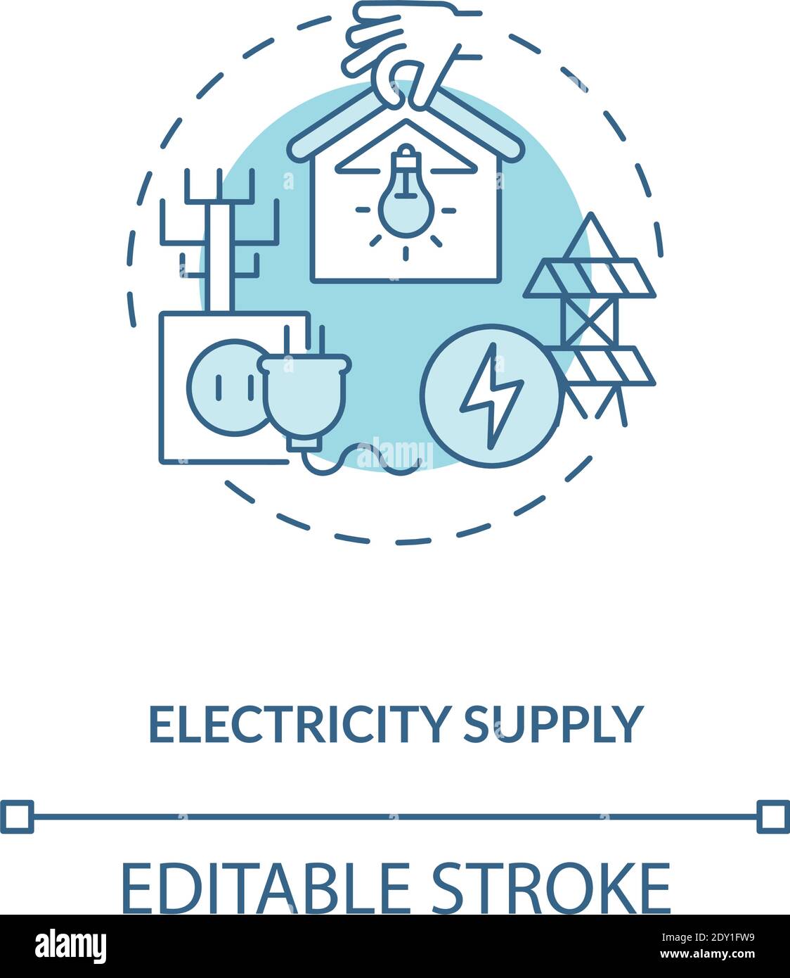 Electricity supply turquoise concept icon Stock Vector Image & Art - Alamy