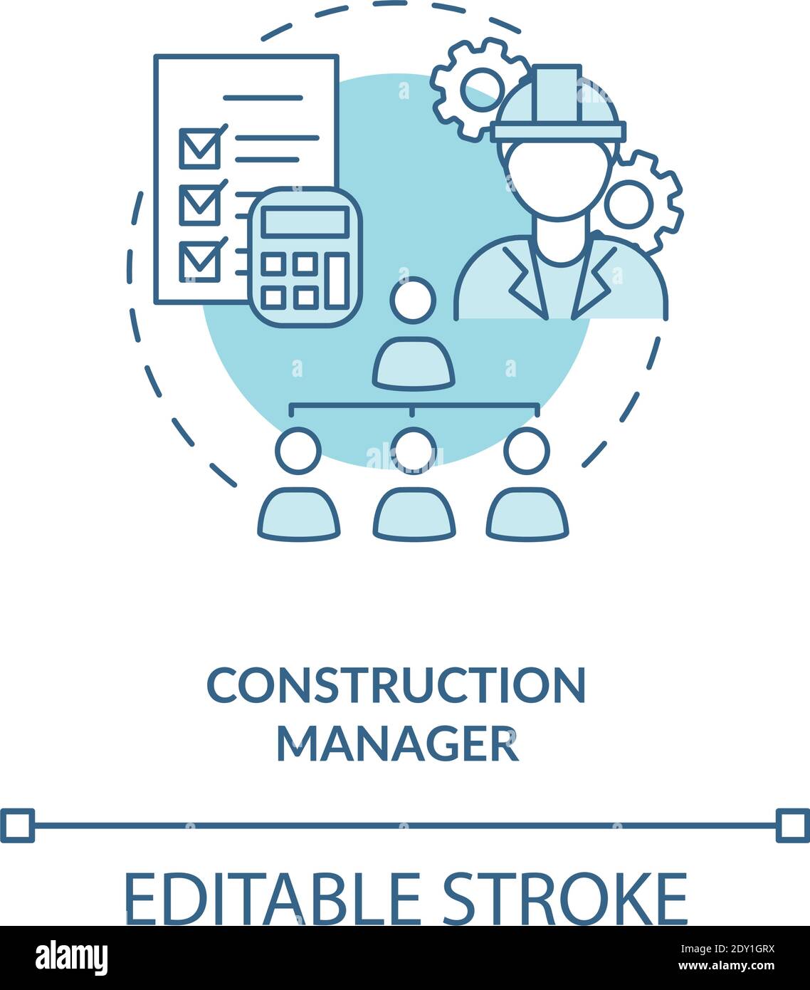 Construction manager turquoise concept icon Stock Vector Image & Art ...