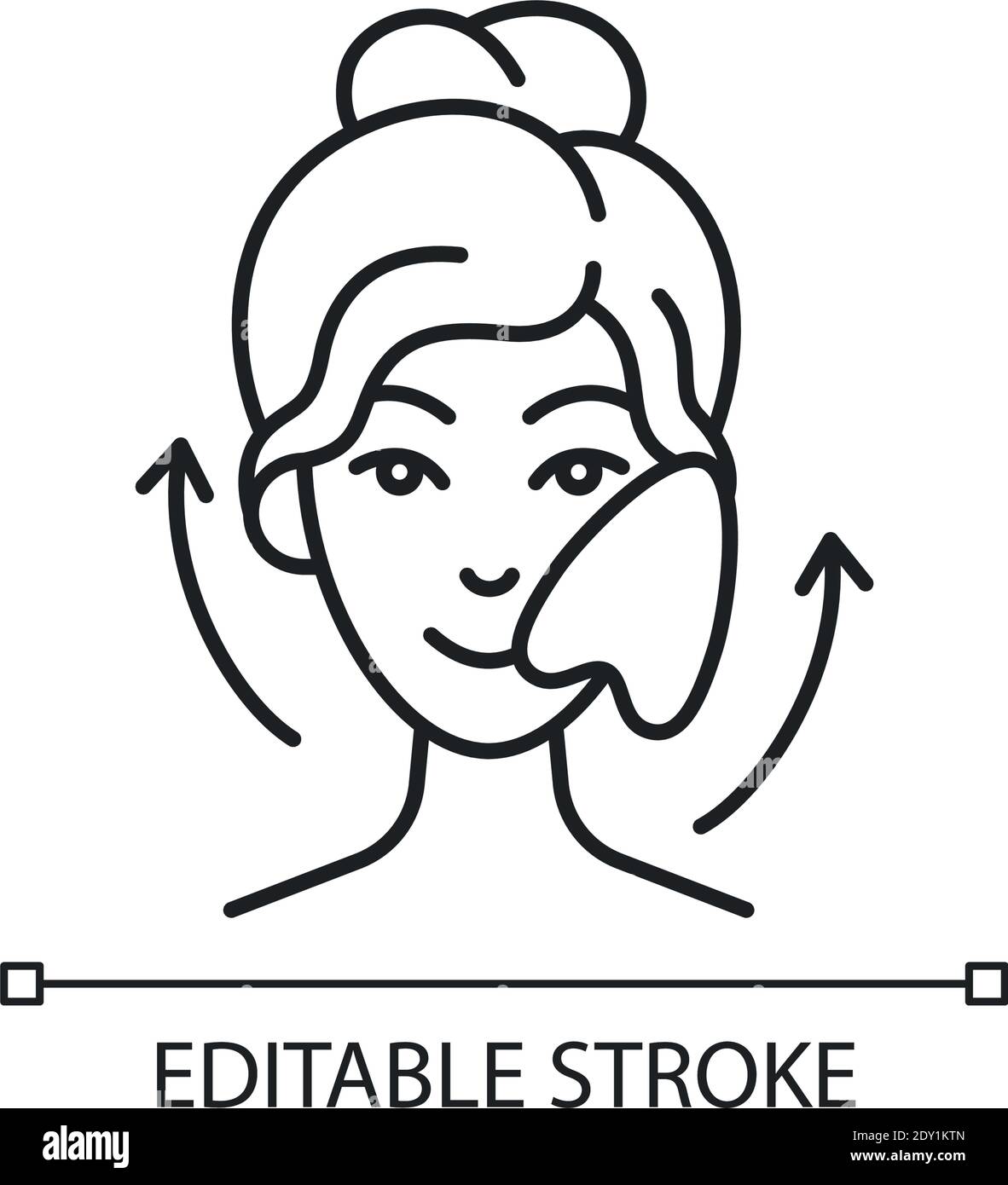 Face massage icon linear Cut Out Stock Images & Pictures - Alamy