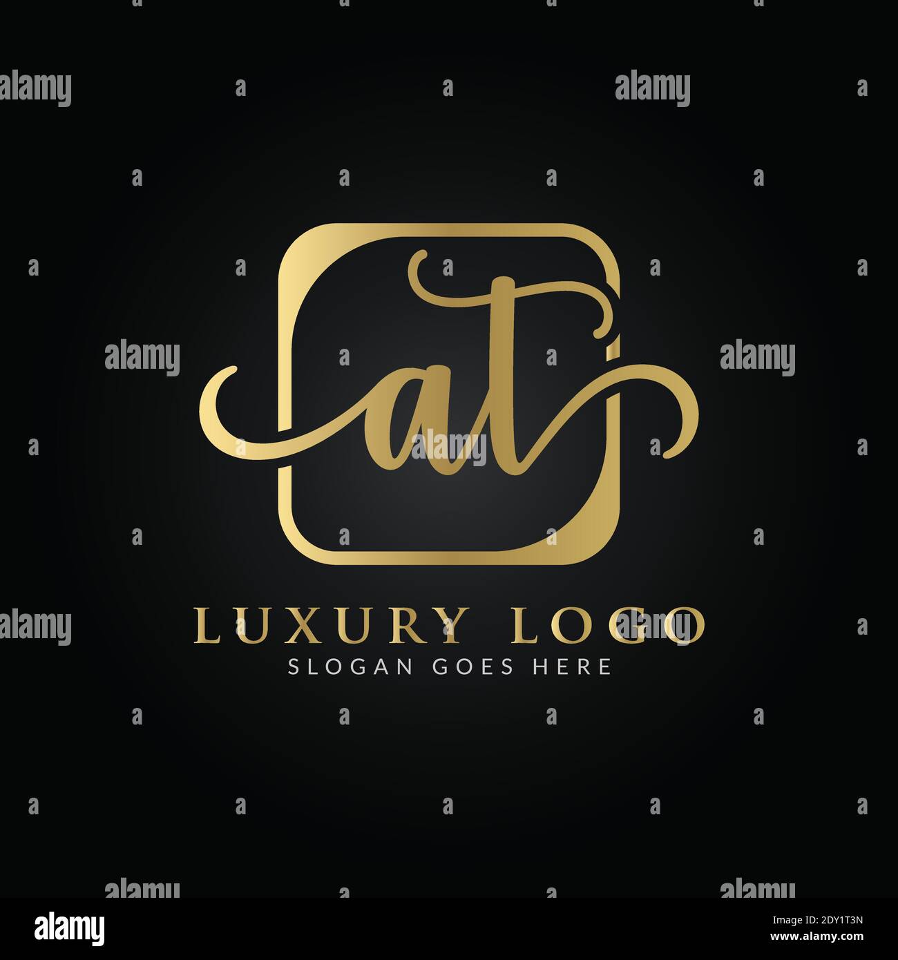 Initial AT letter Logo Design vector Template. Creative Luxury Letter ...