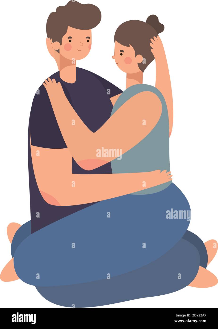 romantic couple sit and hugging Stock Vector Image & Art - Alamy