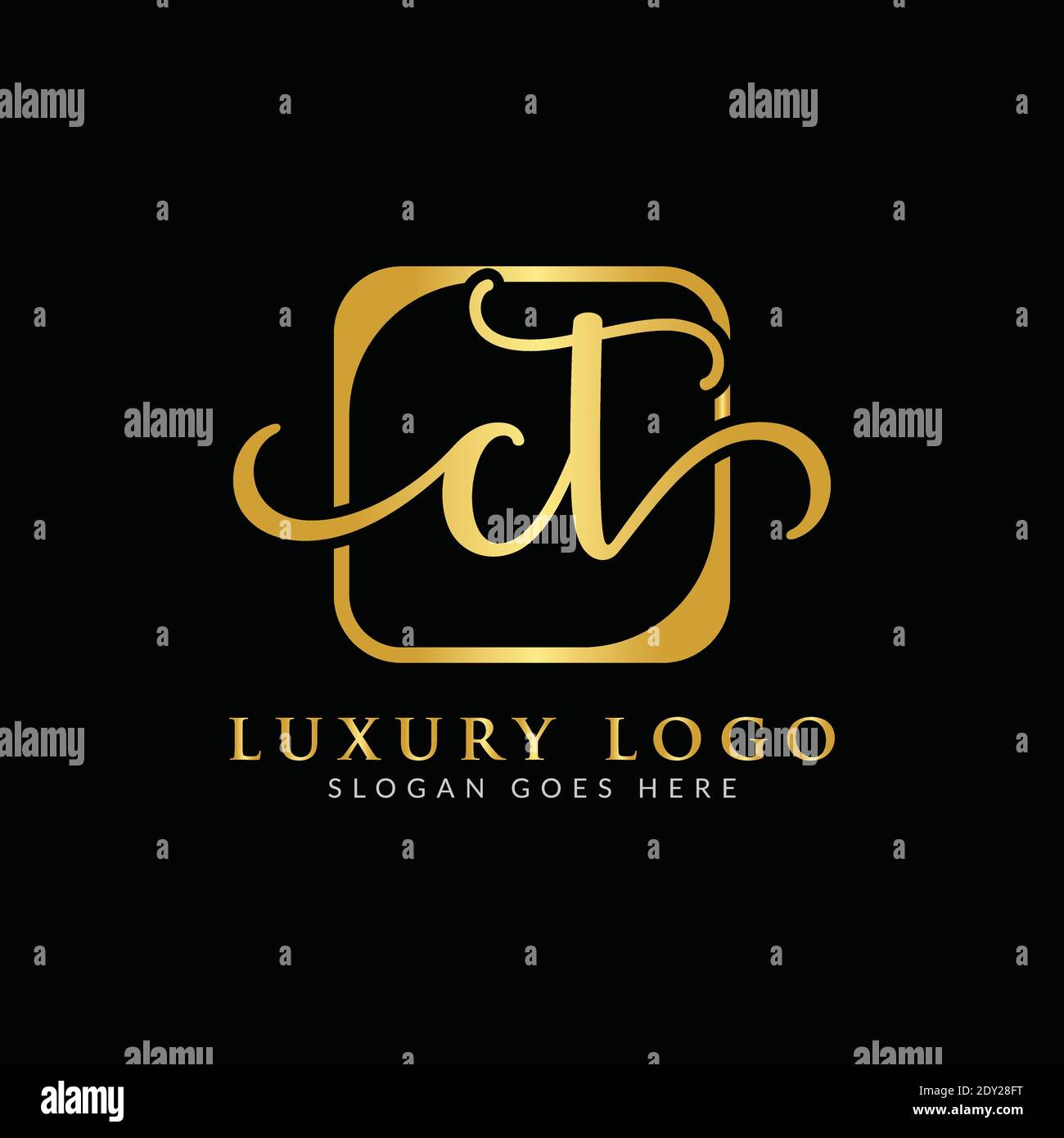 Initial CT Letter Logo Creative Modern Typography Vector Template ...