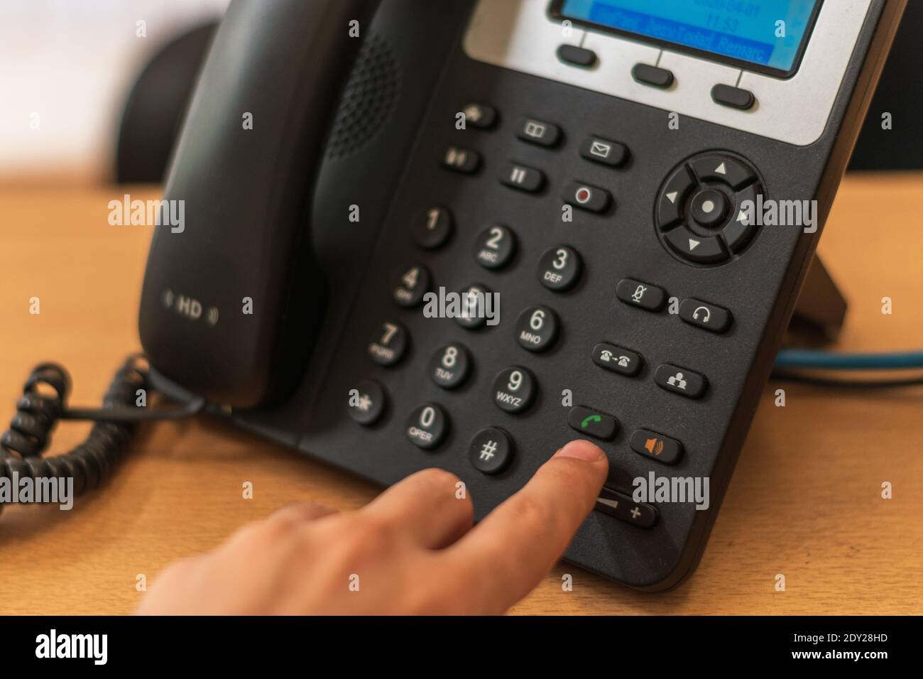 The landline of an office or workplace where there is internal ...