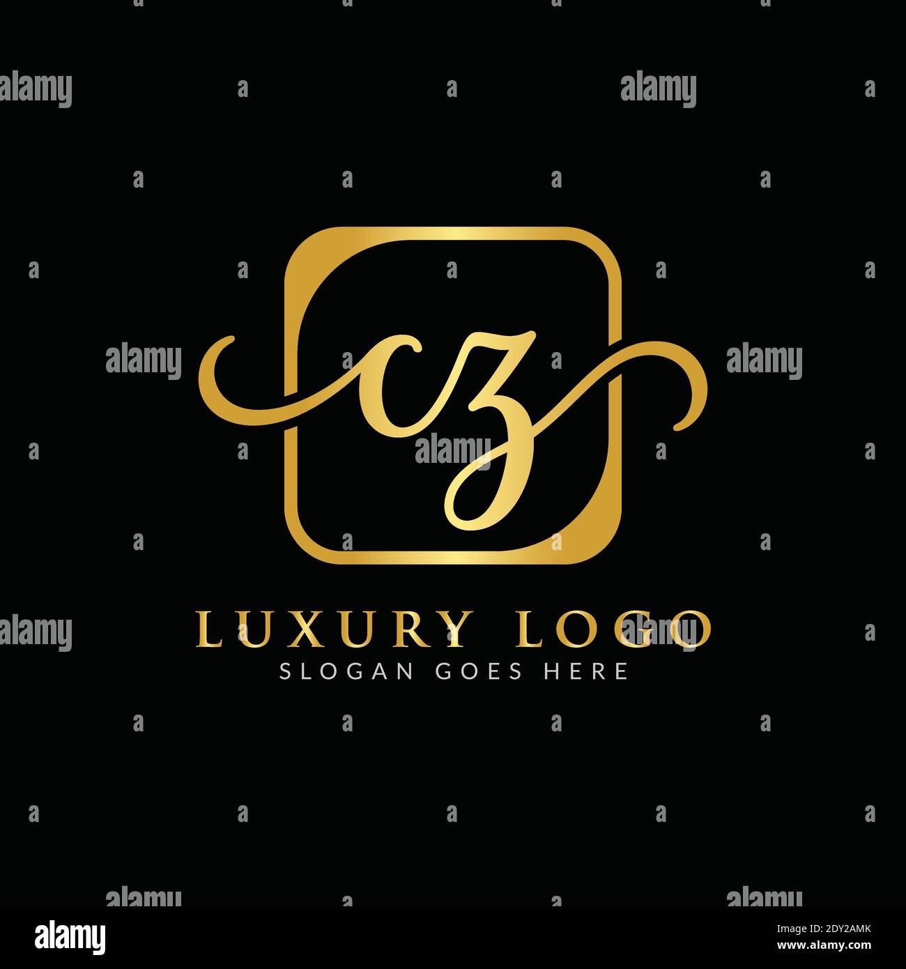 Initial CZ Letter Logo Creative Modern Typography Vector Template. Creative Luxury Letter CZ ...