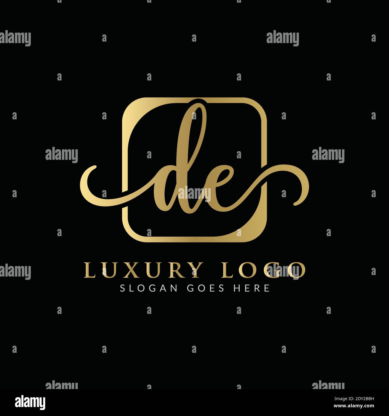 Initial DE Letter Logo Creative Modern Typography Vector Template ...