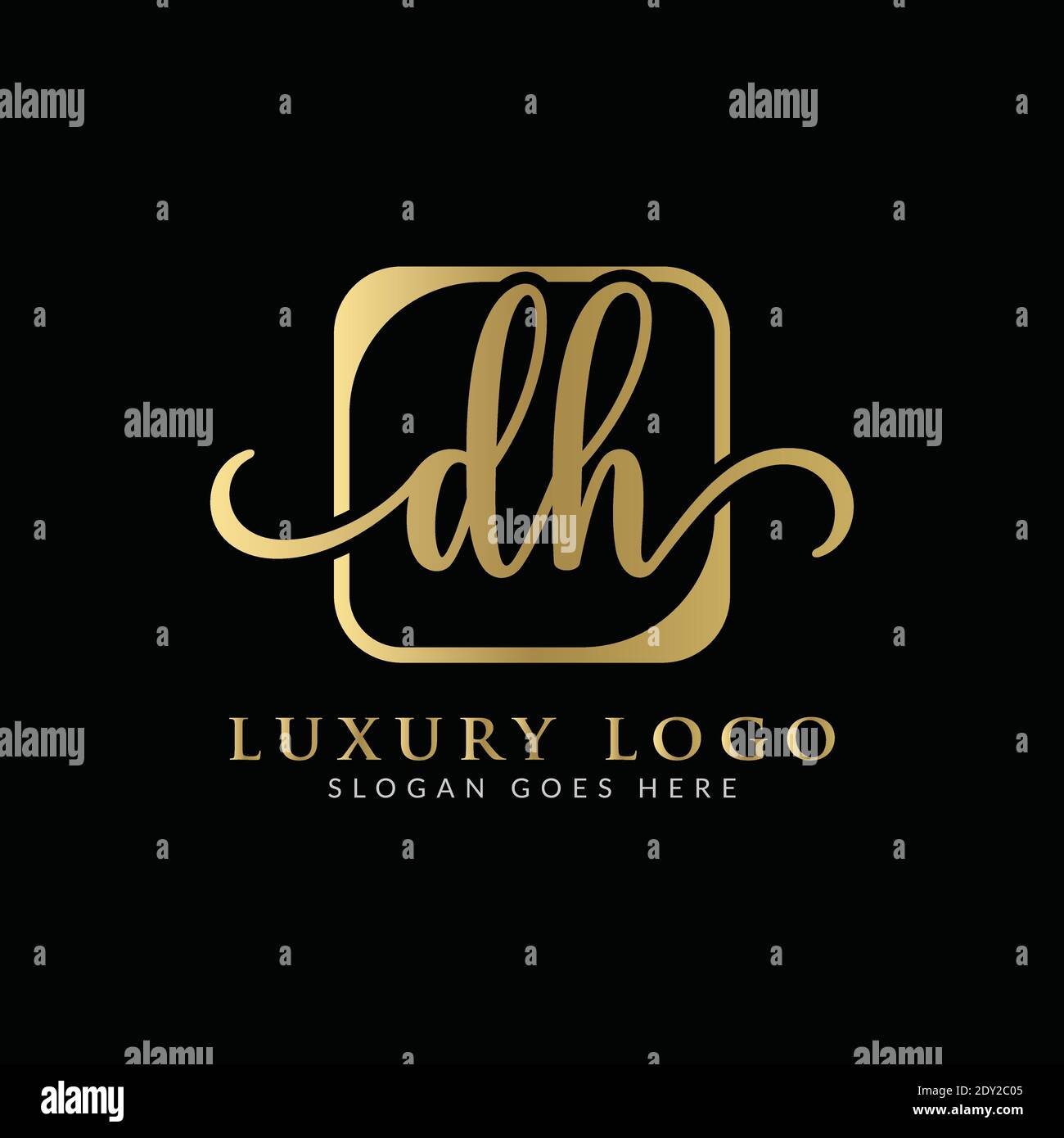 Initial DH Letter Logo Creative Modern Typography Vector Template ...