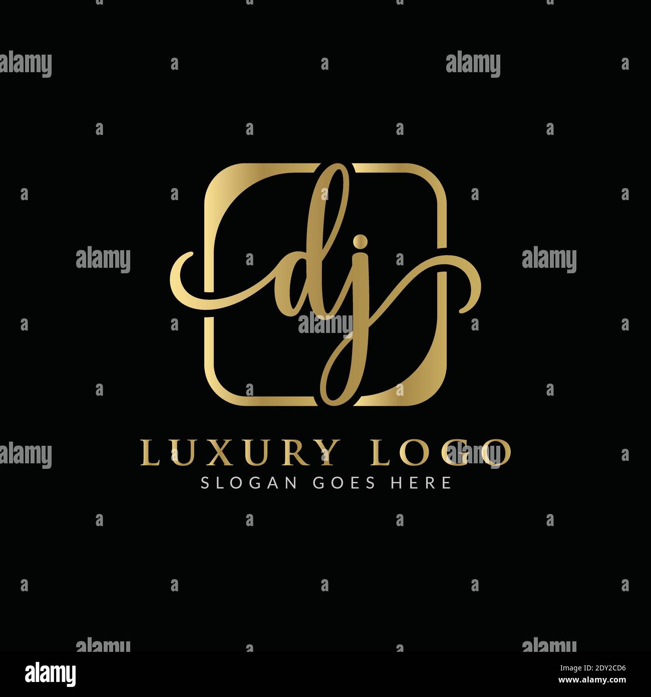 Initial DJ Letter Logo Creative Modern Typography Vector Template ...