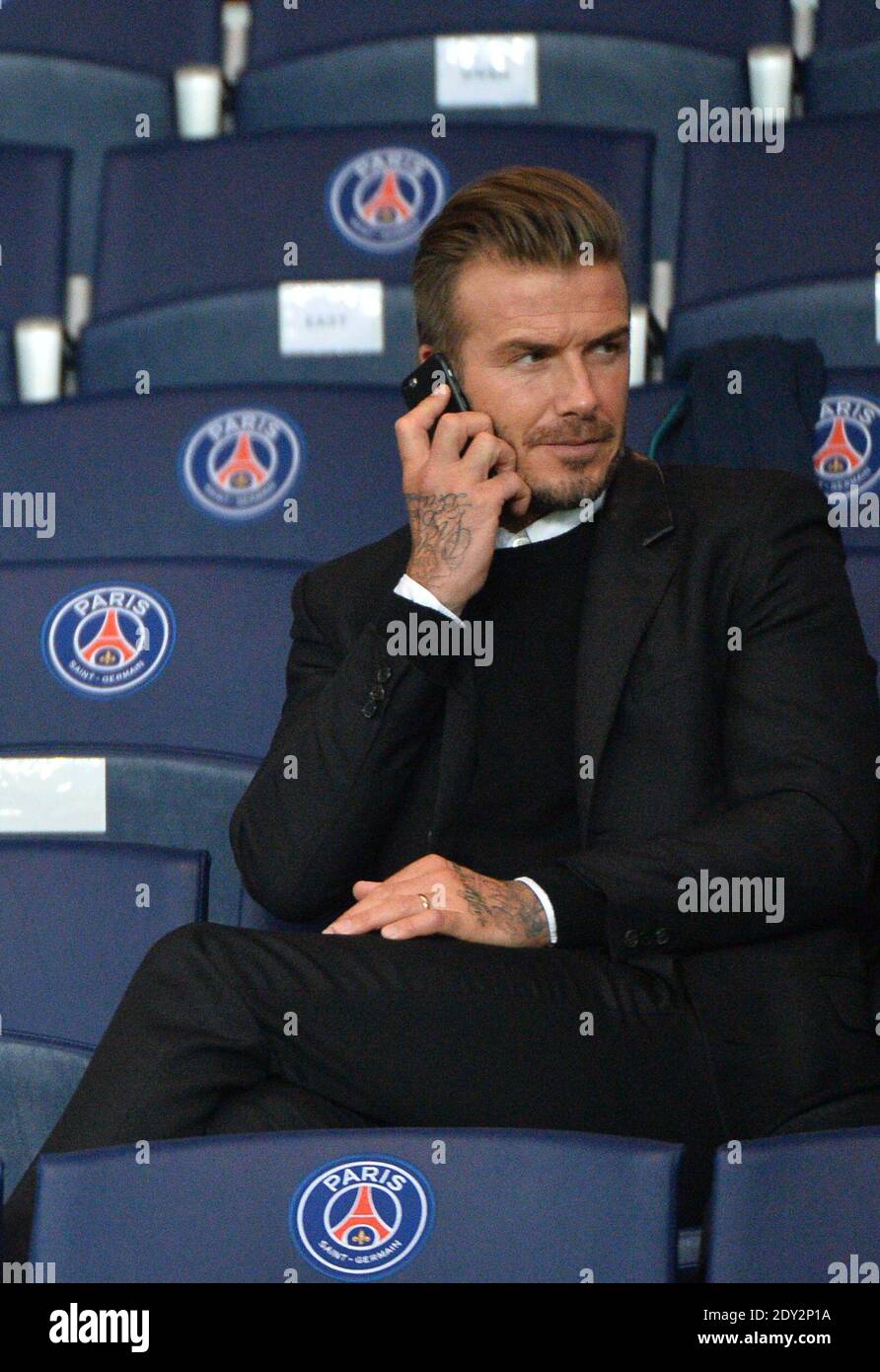 David Beckham attending the UEFA Champions League soccer match, group F ...