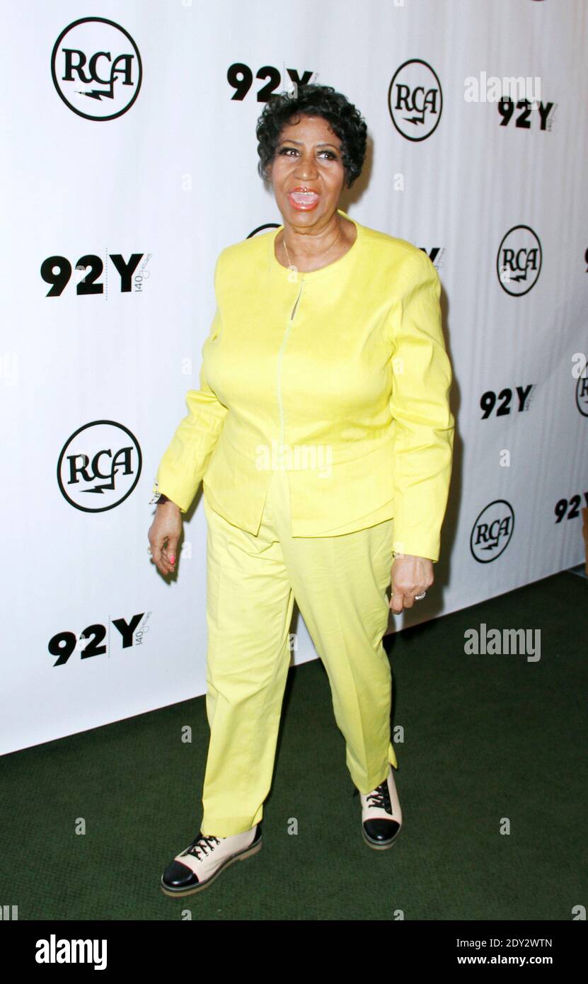 Aretha Franklin poses before speaking as the 92nd Street Y Presents ...