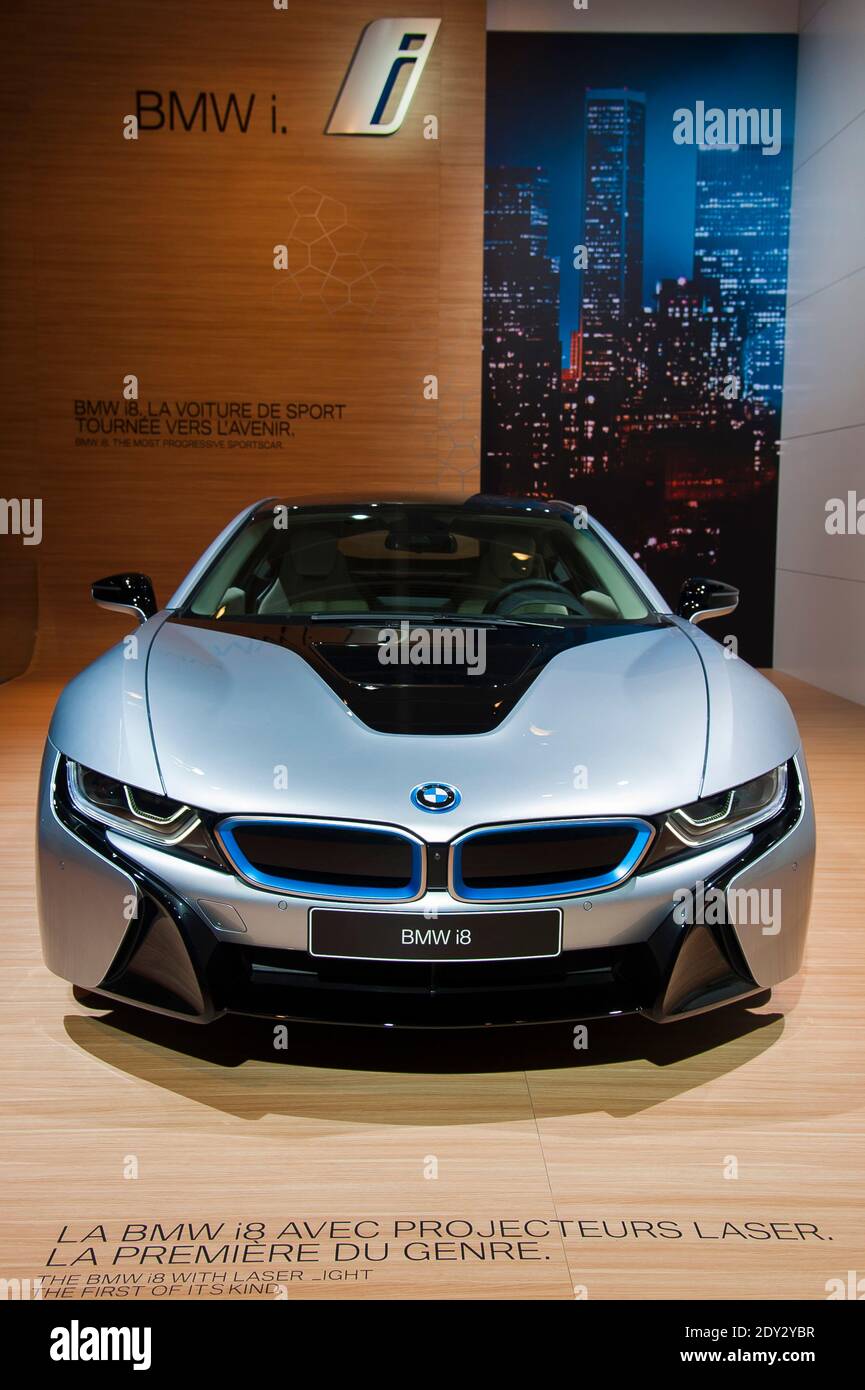 The new BMW I8 during the press day of the Paris Motor Show, known as ...