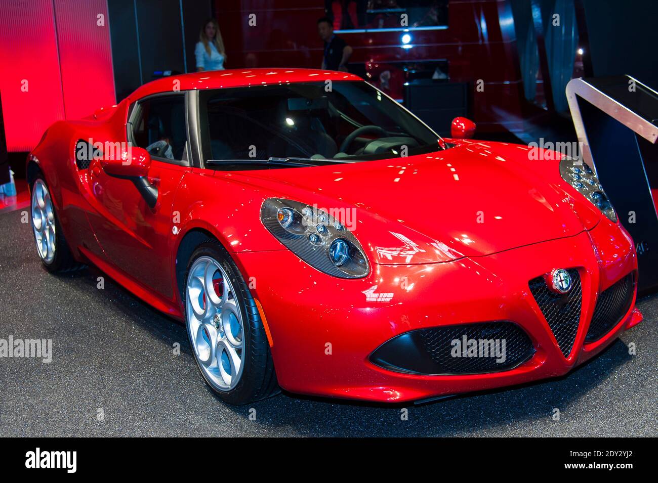 The new Alpha Romeo 4C during the press day of the Paris Motor Show ...