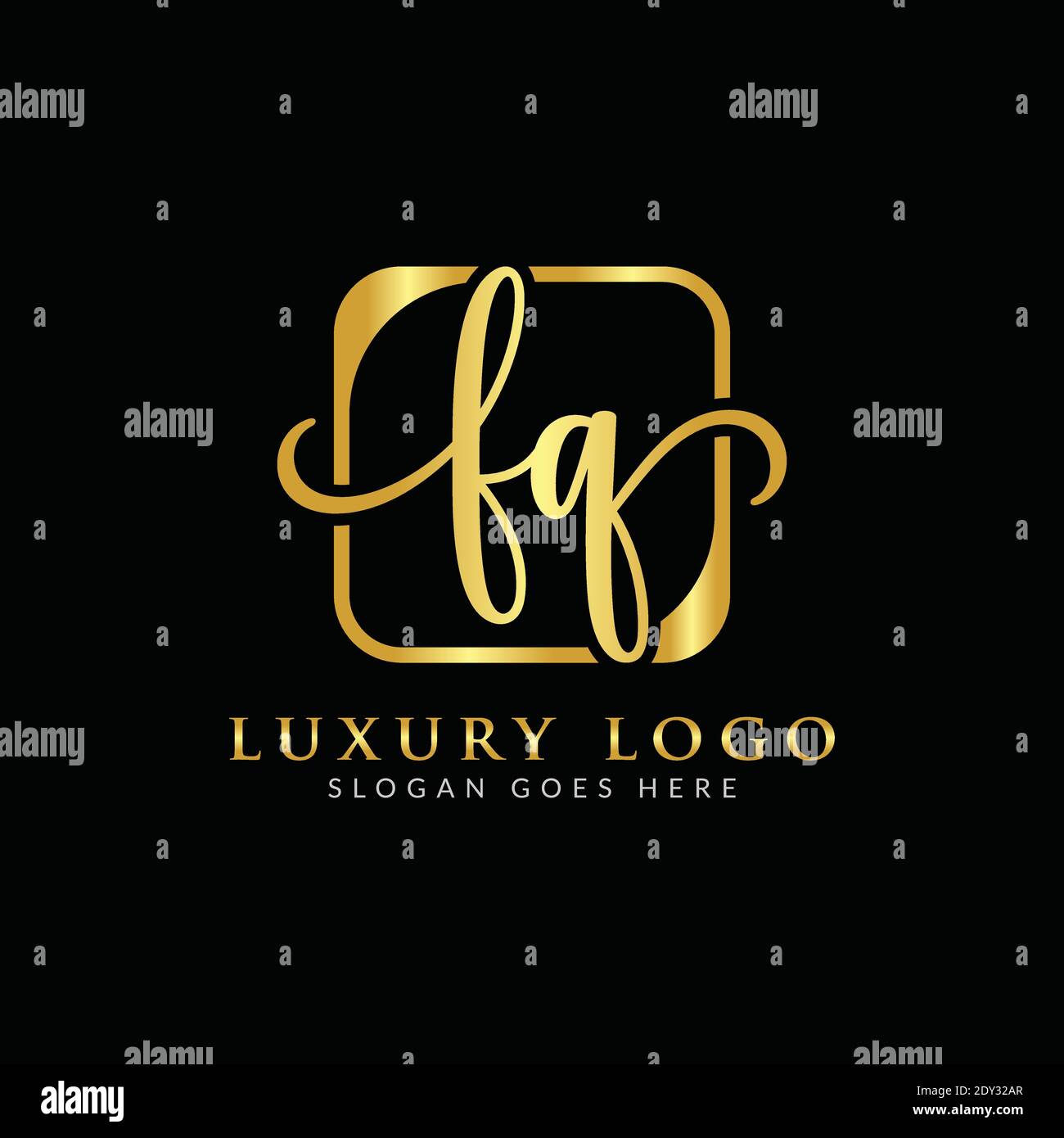Initial FQ Letter Logo With Creative Modern Business Typography Vector ...