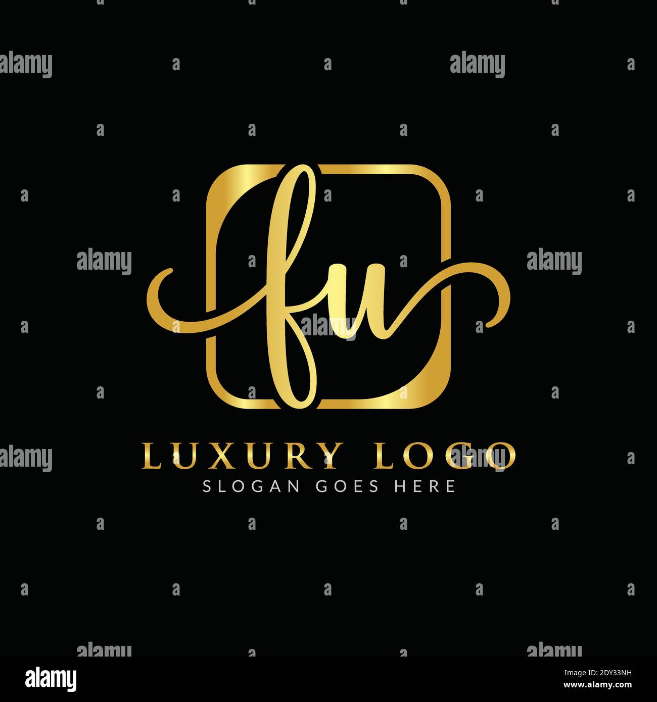 Initial FU Letter Logo With Creative Modern Business Typography Vector ...