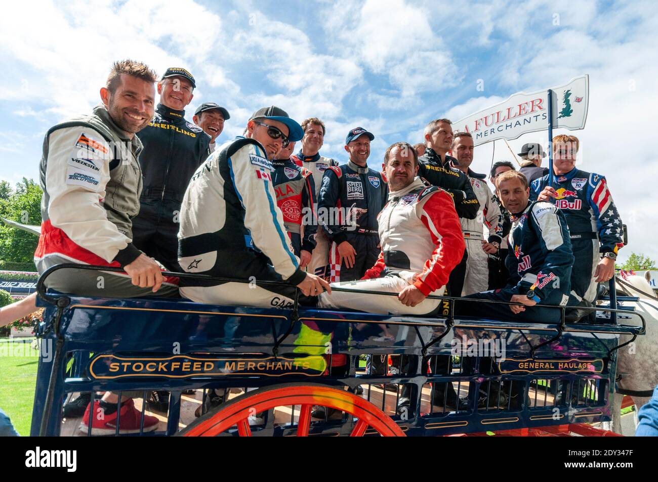 Red Bull Air Race pilots parading in the parade ring at Royal Ascot ...