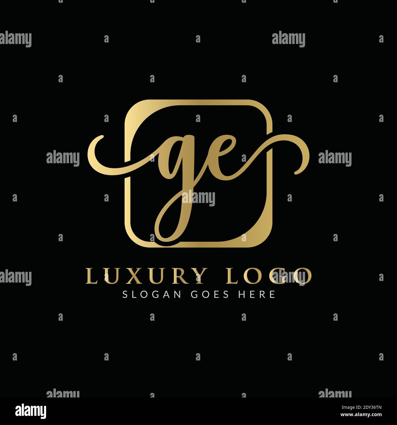 Initial GE Letter Logo Creative Modern Typography Vector Template ...