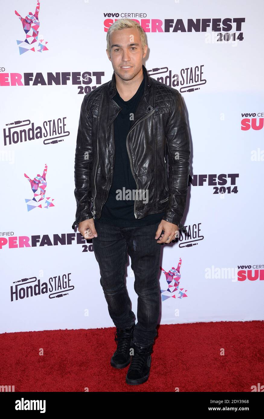 Pete Wentz attends the Vevo Certified SuperFanFest at Barker Hangar in ...