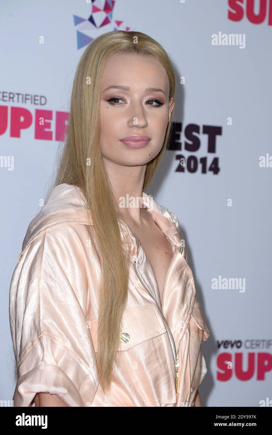 Iggy Azalea attends the Vevo Certified SuperFanFest at Barker Hangar in ...