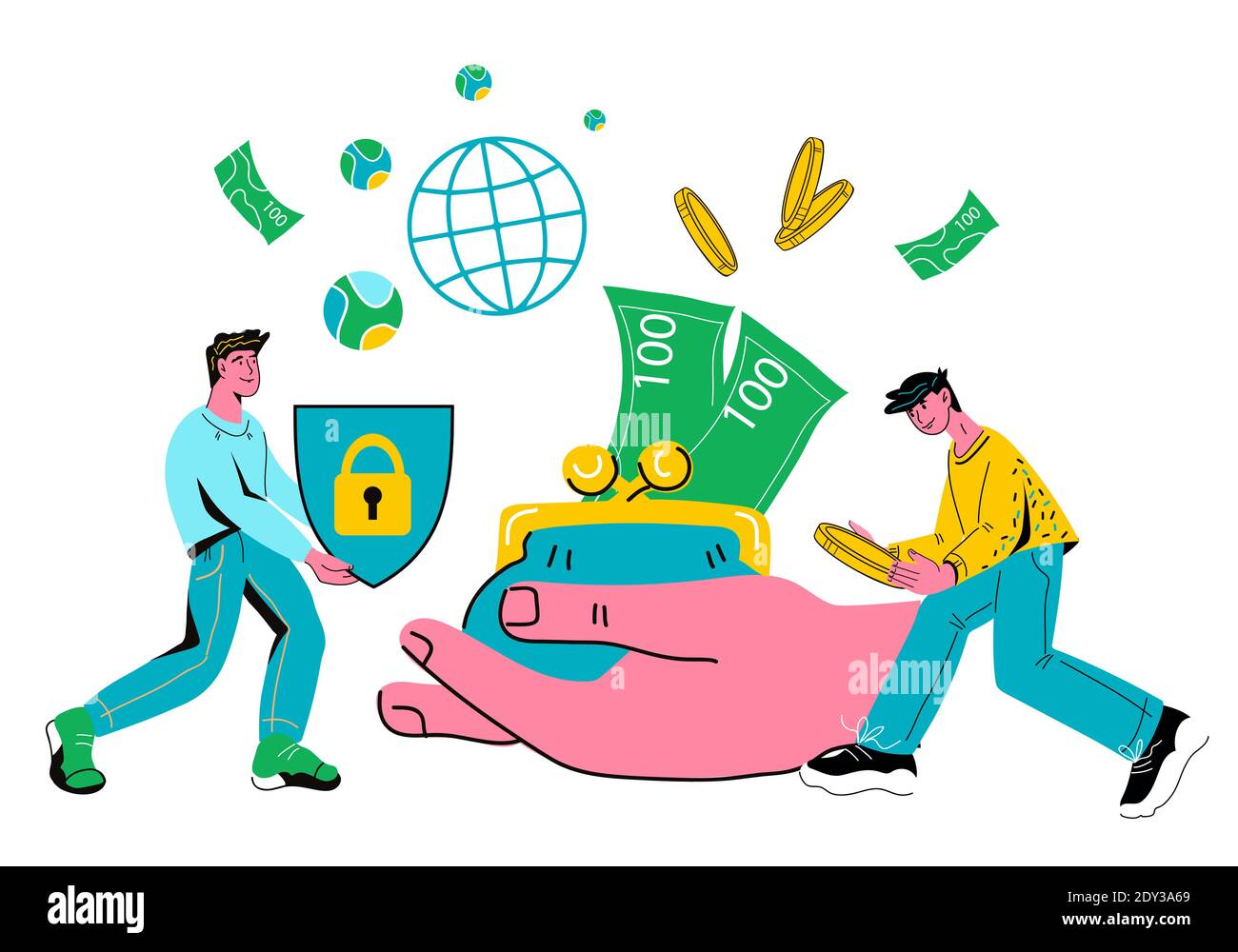 Safety online payment methods and money transferring vector ...