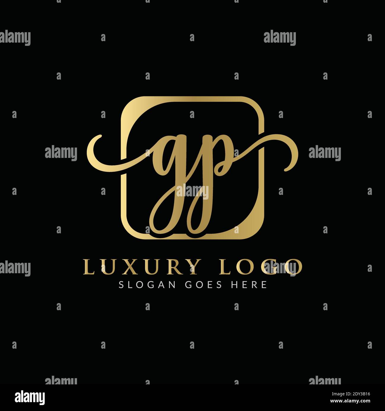 Initial GP Letter Logo Creative Modern Typography Vector Template ...