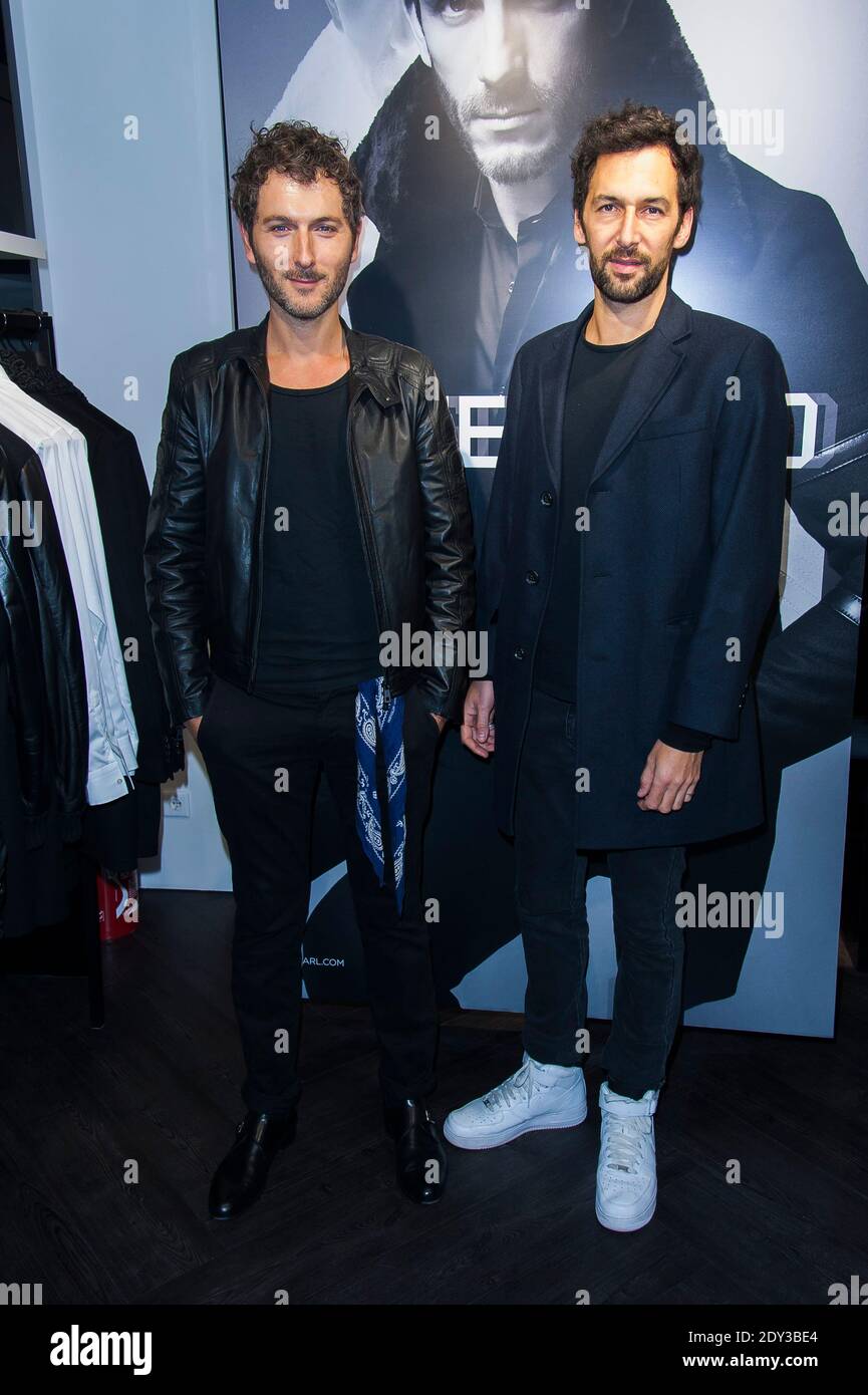 Simon Buret and Olivier Coursier (Aaron) attending the opening of the ...