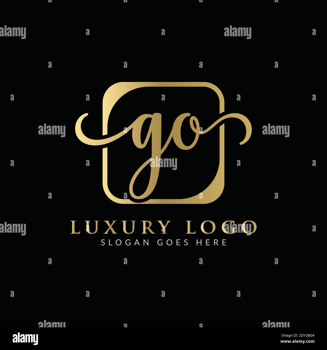 Initial GO Letter Logo Creative Modern Typography Vector Template ...