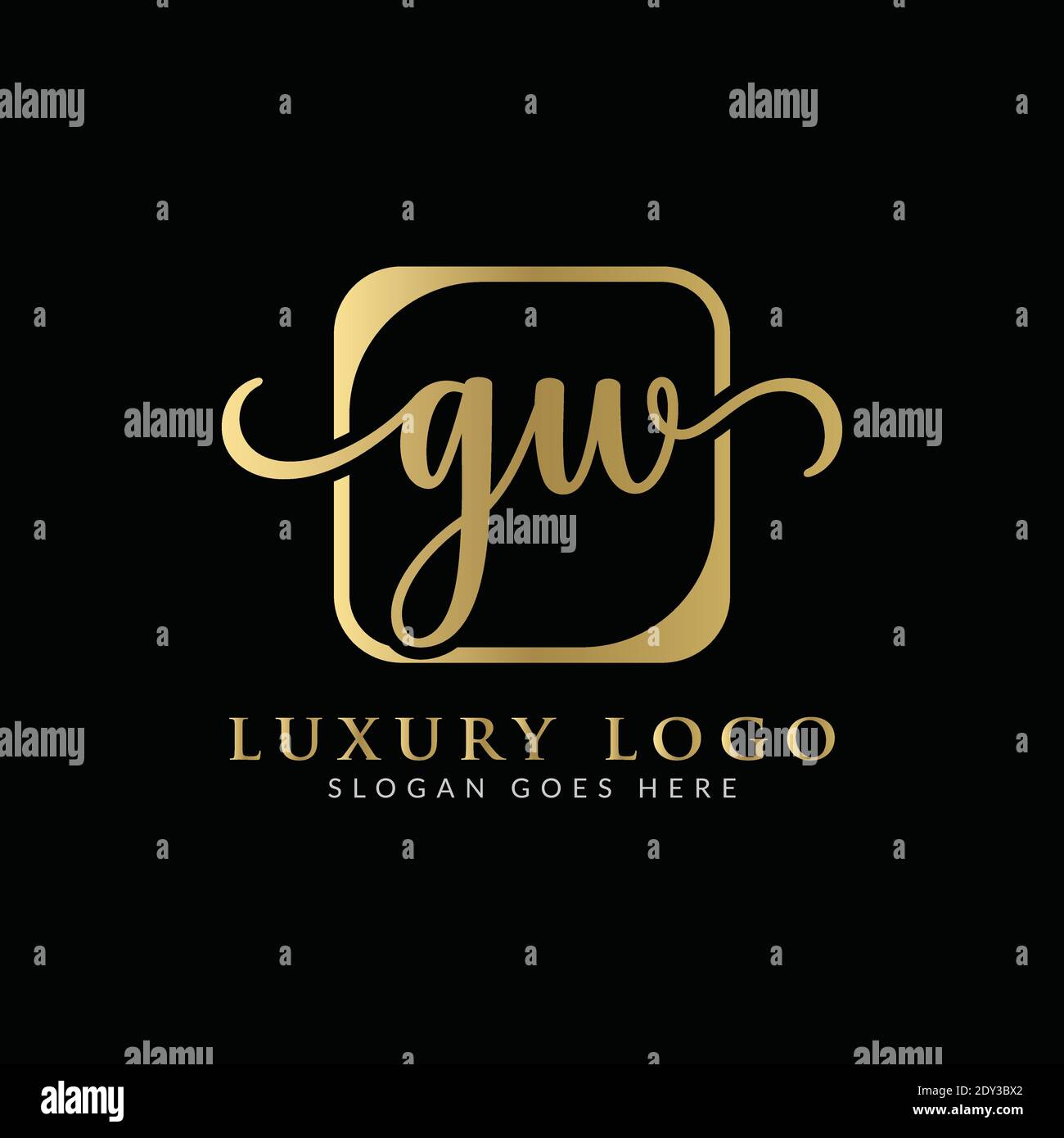 Initial GW Letter Logo Creative Modern Typography Vector Template ...