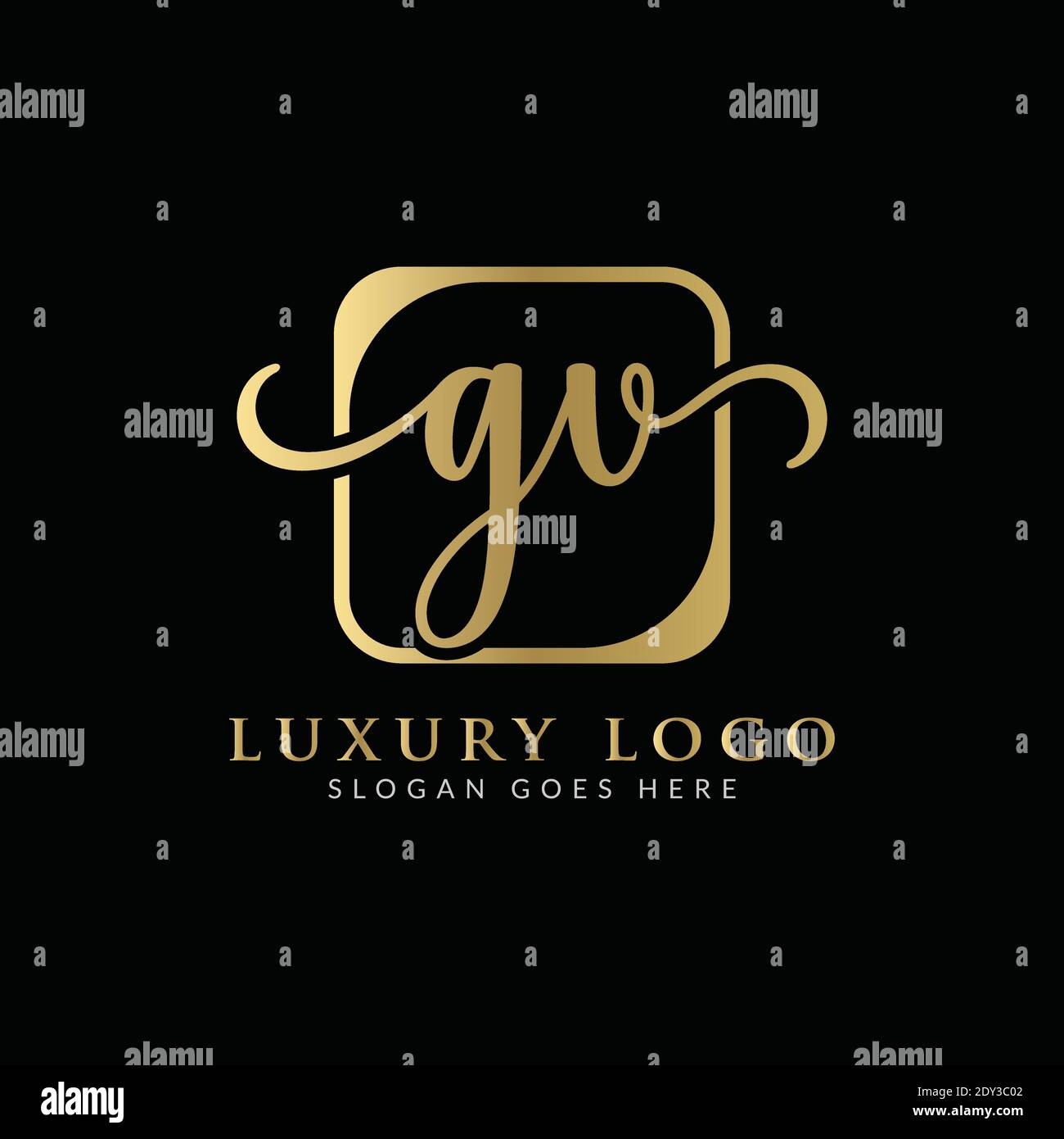 Initial GV Letter Logo Creative Modern Typography Vector Template ...