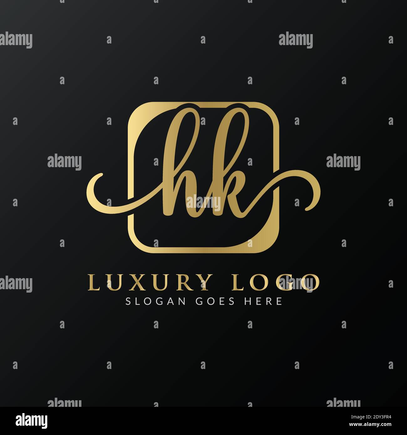 HK Logo Design Vector Template. Initial Luxury Letter HK Vector ...