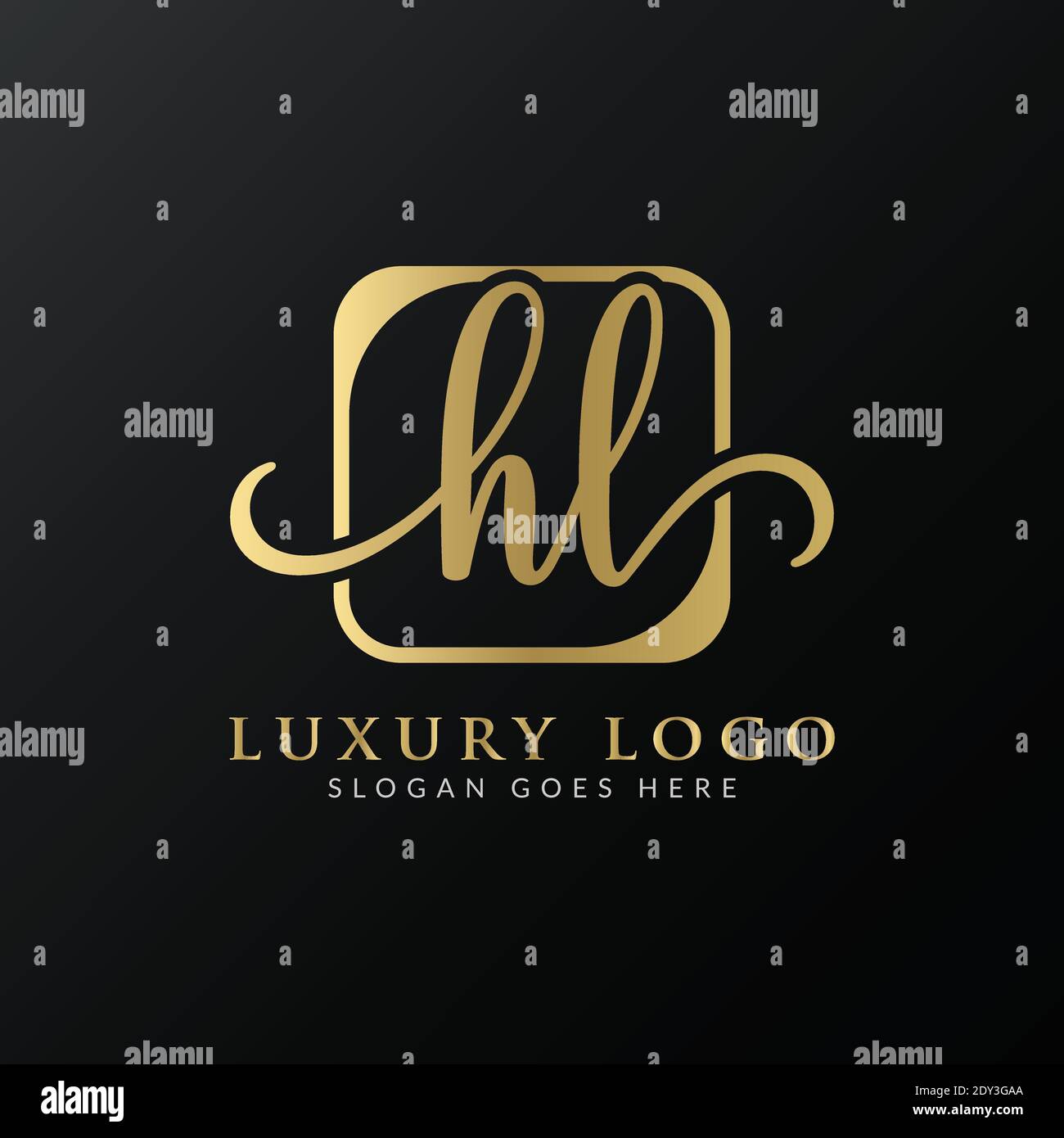HL Logo Design Vector Template. Initial Luxury Letter HL Vector ...