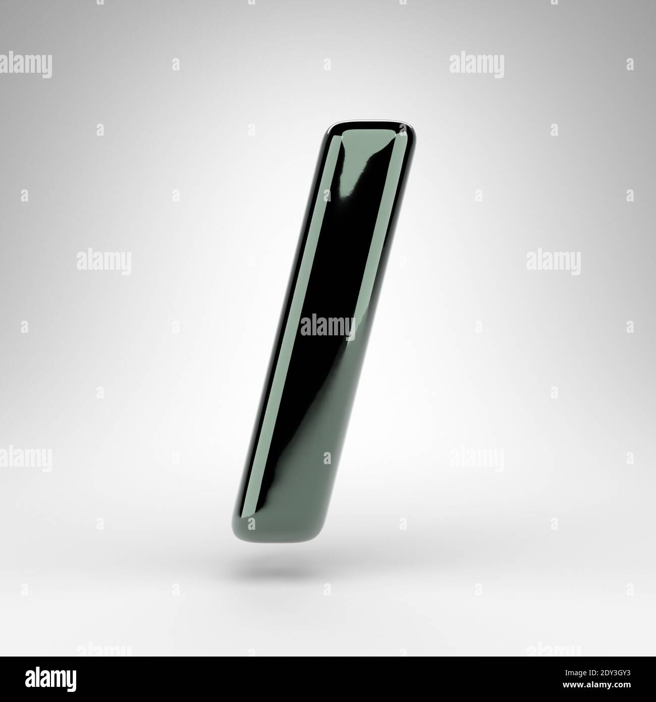 Forward slash symbol on white background. Green chrome 3D rendered sign ...