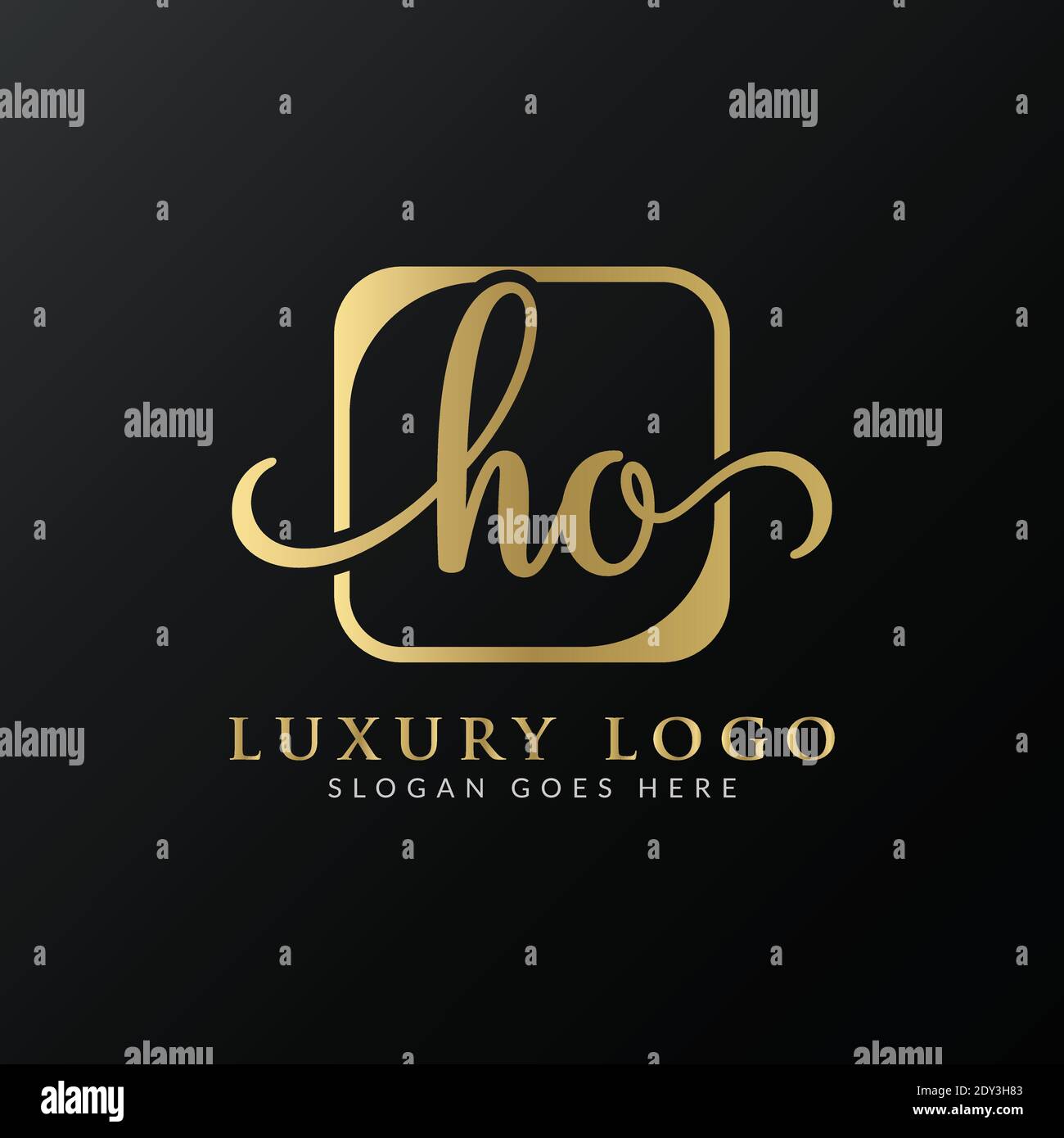 HO Logo Design Vector Template. Initial Luxury Letter HO Vector ...