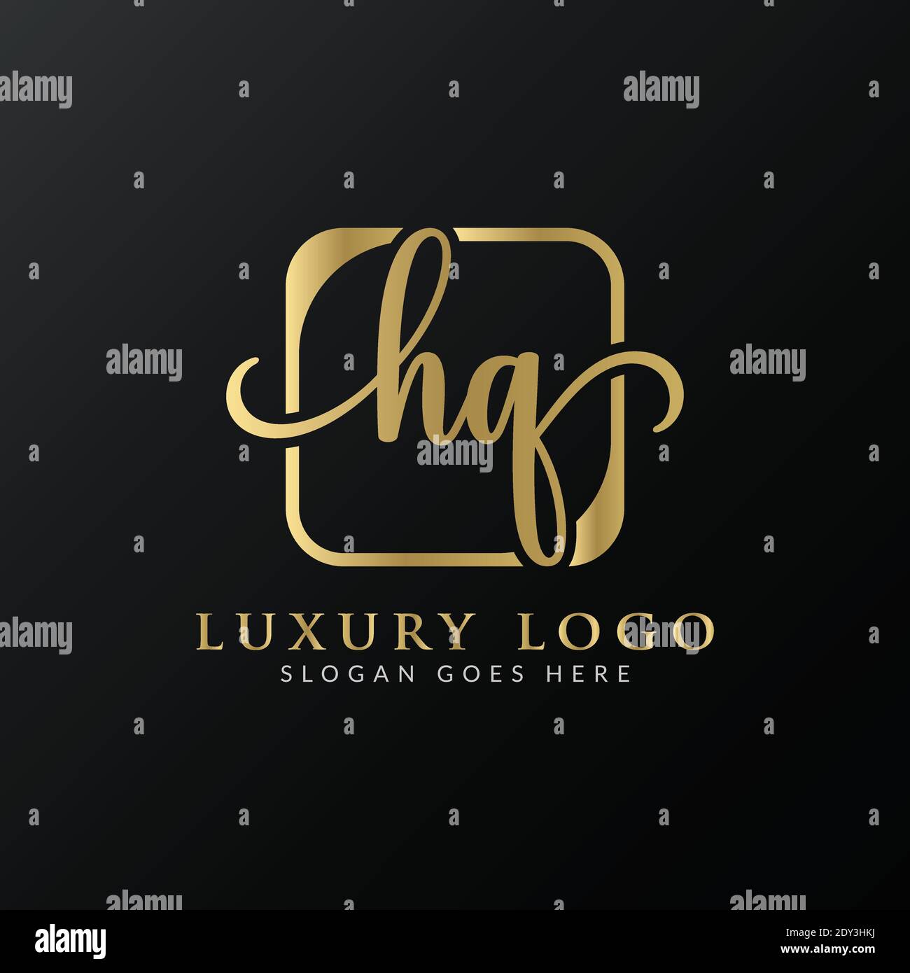 HQ Logo Design Vector Template. Initial Luxury Letter HQ Vector ...