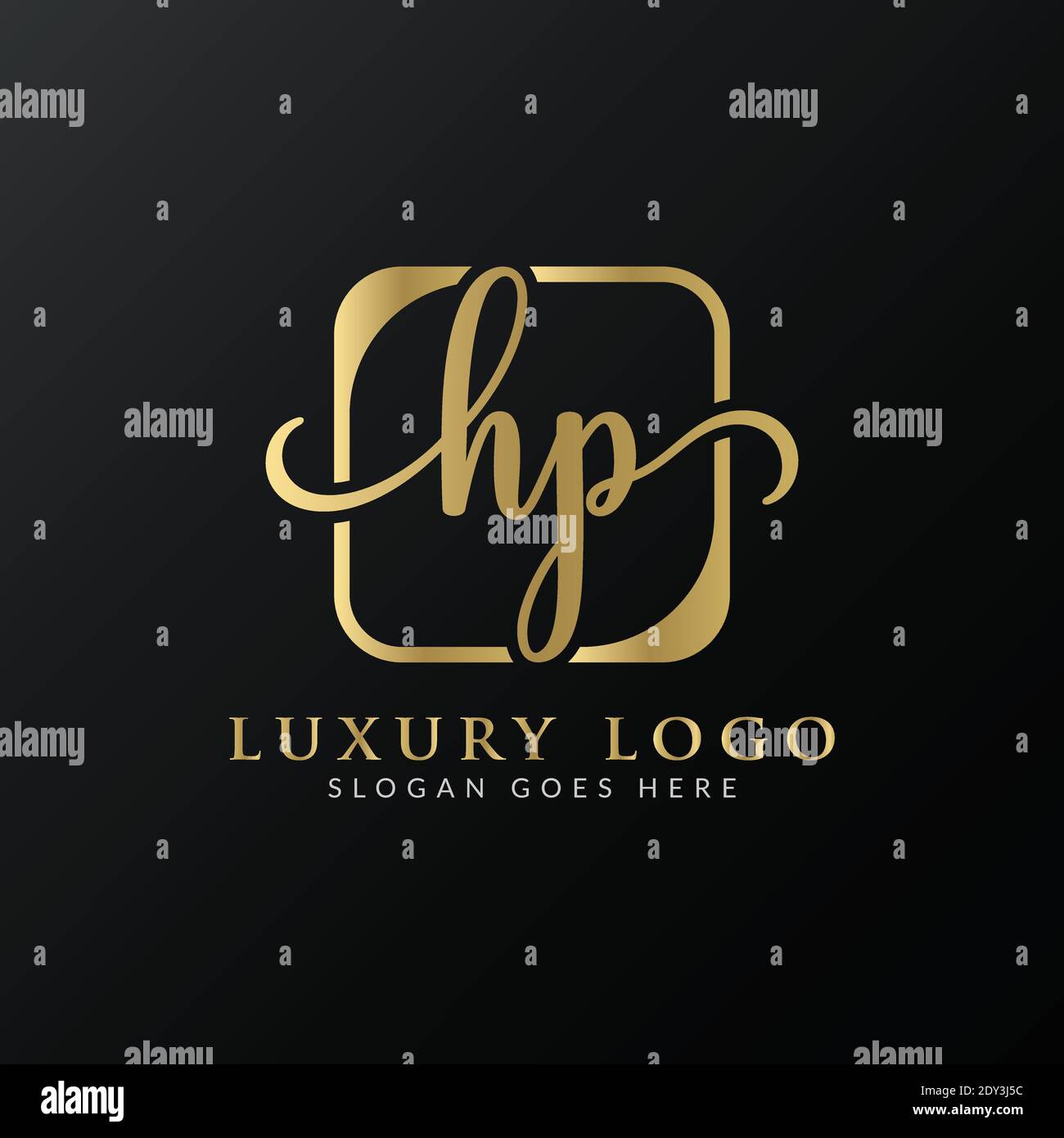 HP Logo Design Vector Template. Initial Luxury Letter HP Vector Illustration Stock Vector Image ...