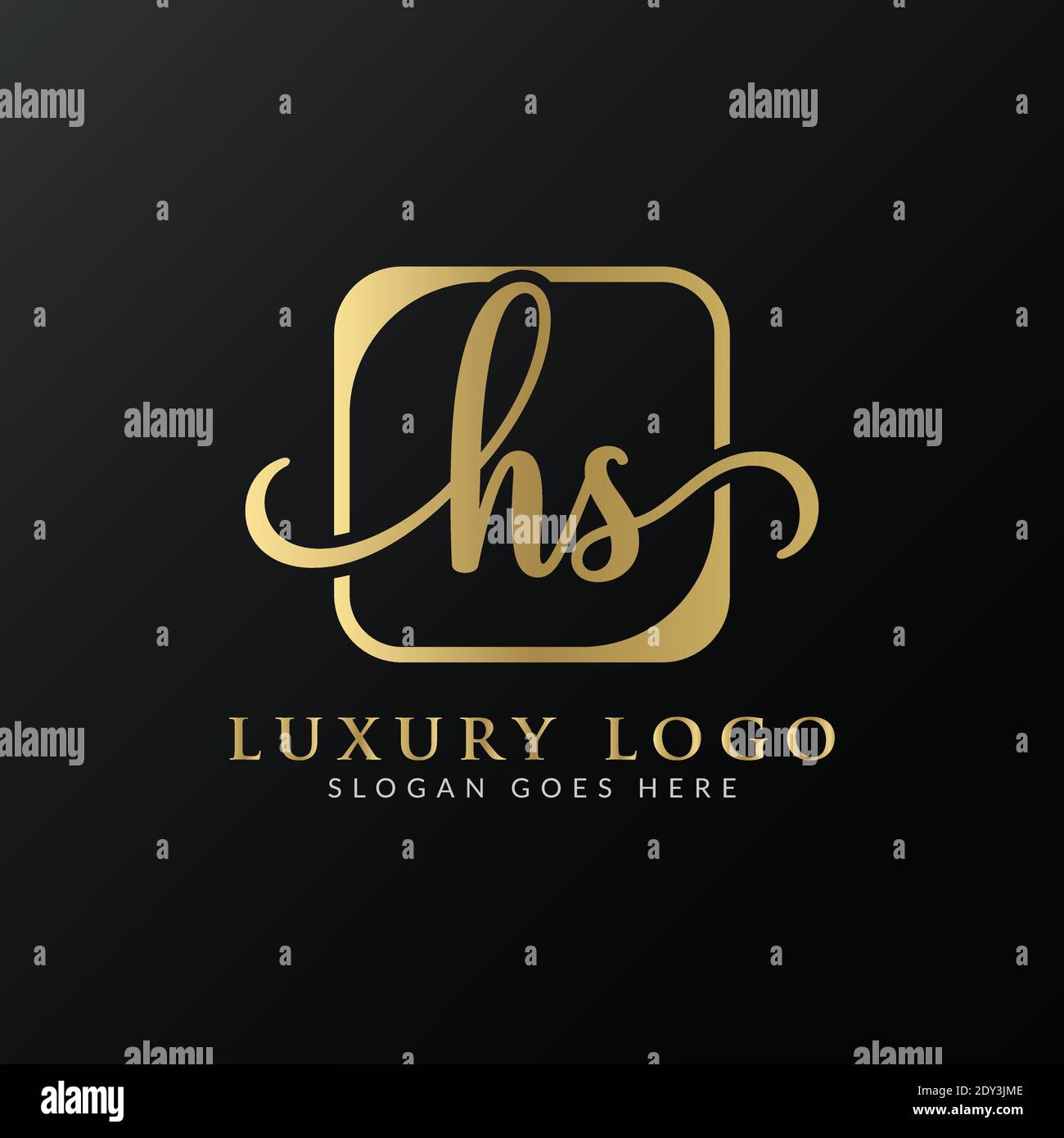HS Logo Design Vector Template. Initial Luxury Letter HS Vector ...