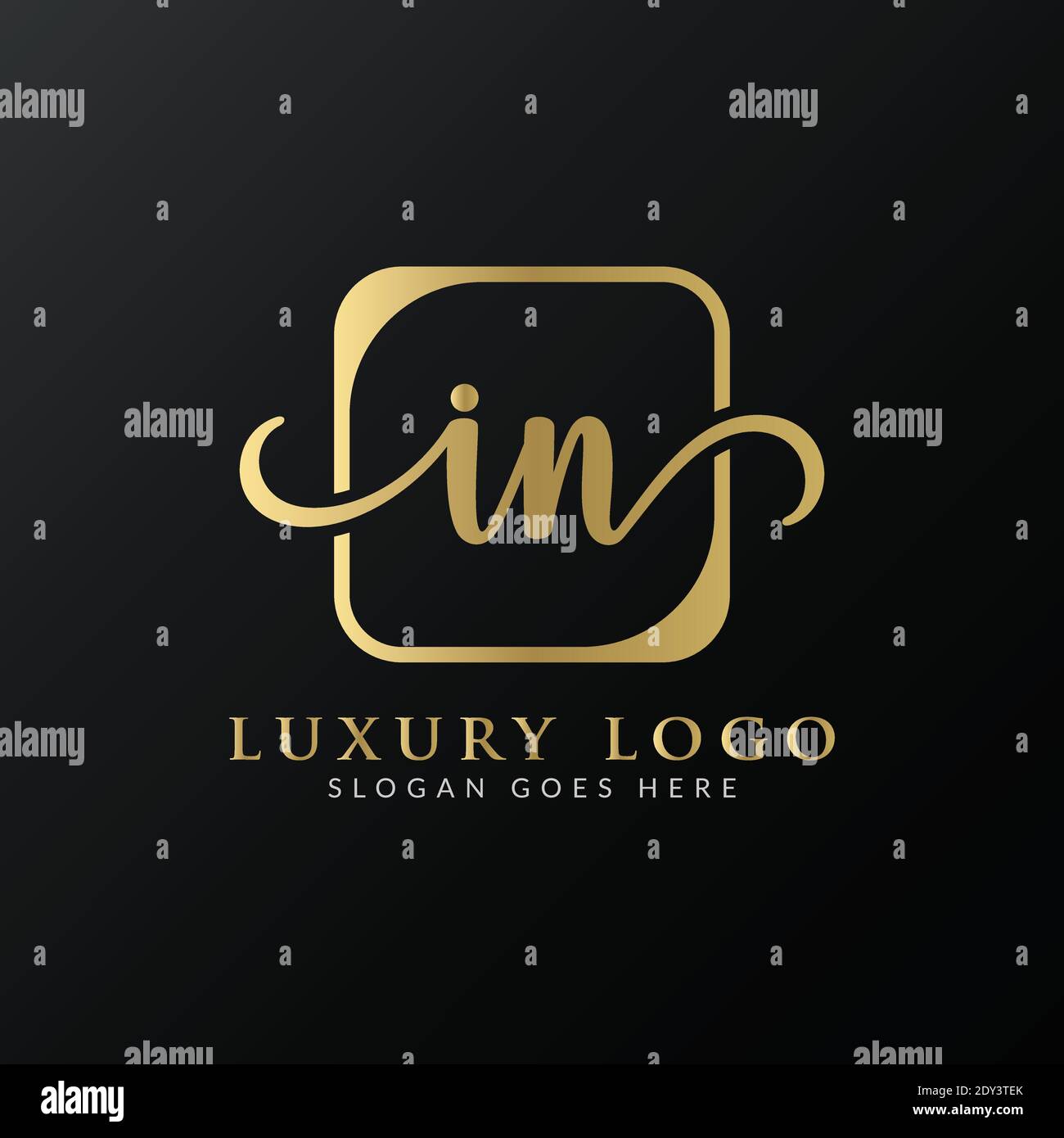 Initial IN letter Logo Design vector Template. Abstract Luxury Letter ...
