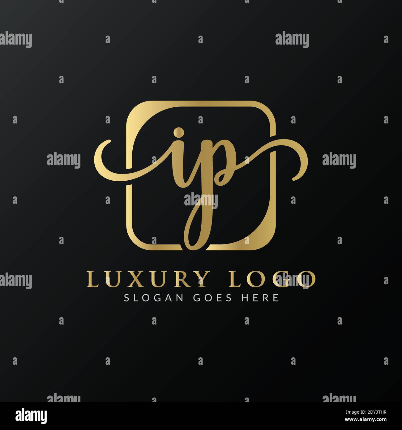 Initial IP letter Logo Design vector Template. Abstract Luxury Letter IP logo Design Stock ...