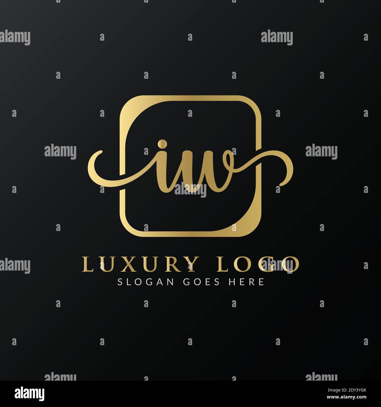 Initial IW letter Logo Design vector Template. Abstract Luxury Letter ...