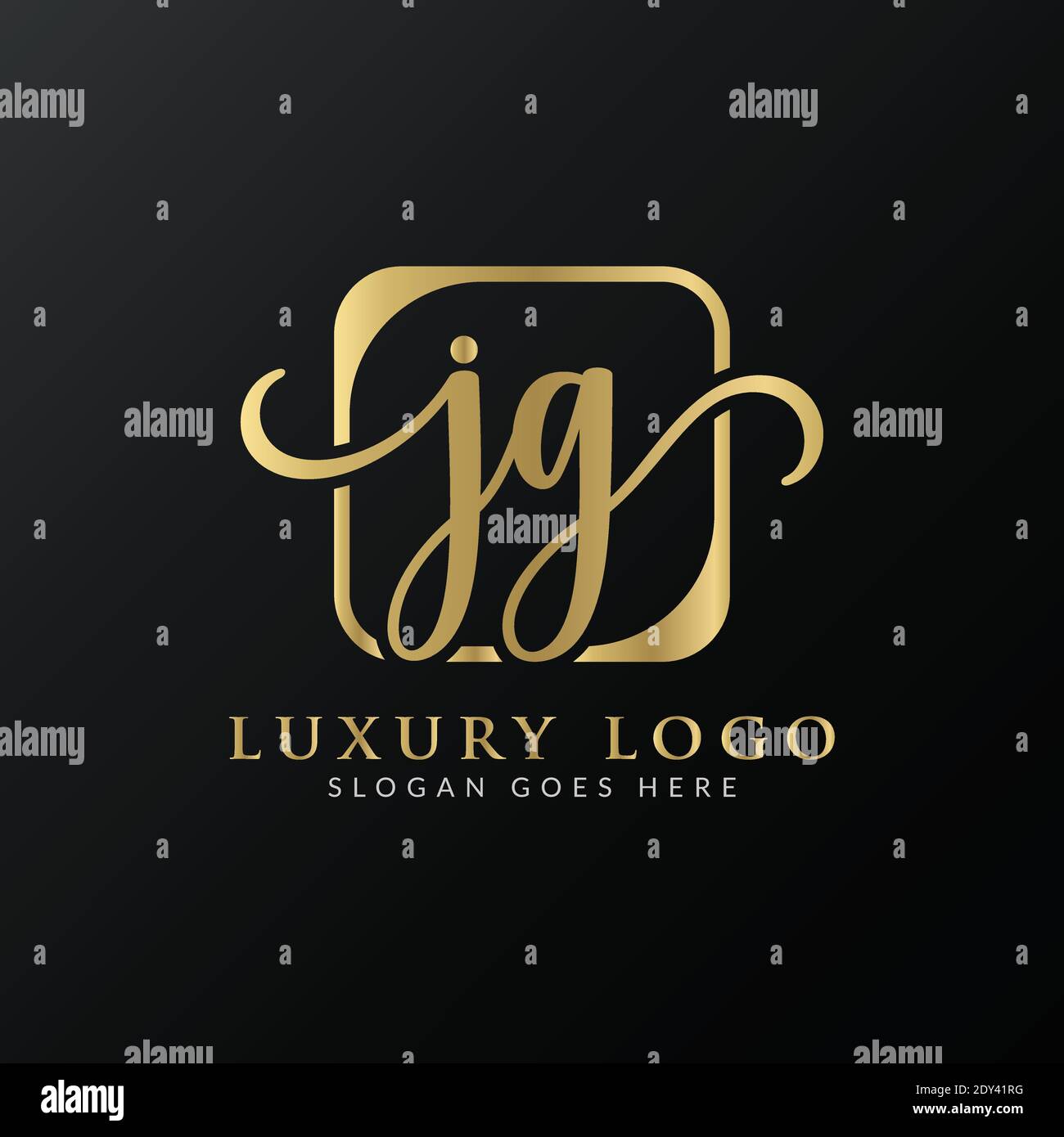 Creative letter JG Logo Design Vector Template. Initial Luxury Letter JG Logo Design Stock ...