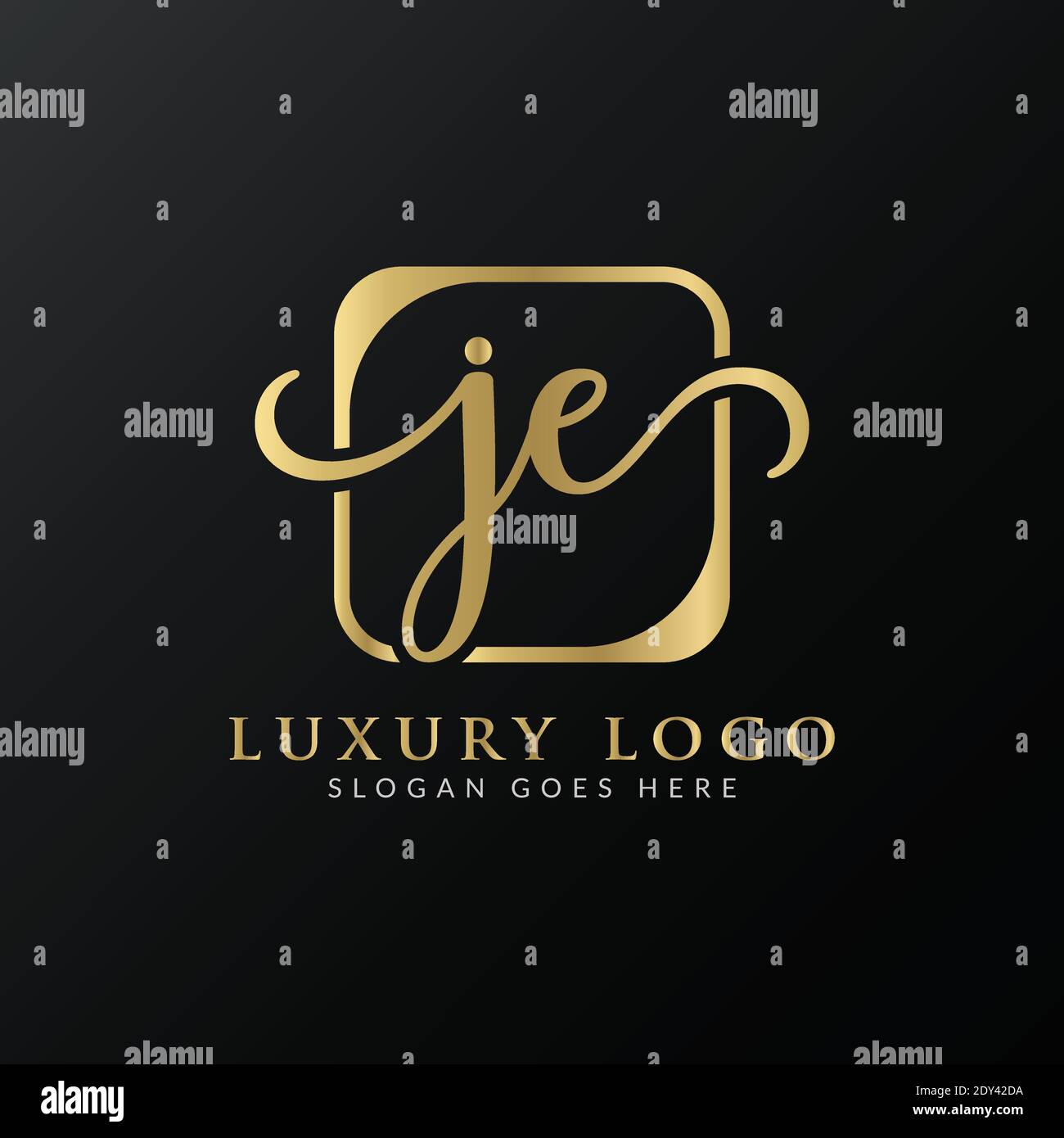 Creative letter JE Logo Design Vector Template. Initial Luxury Letter ...