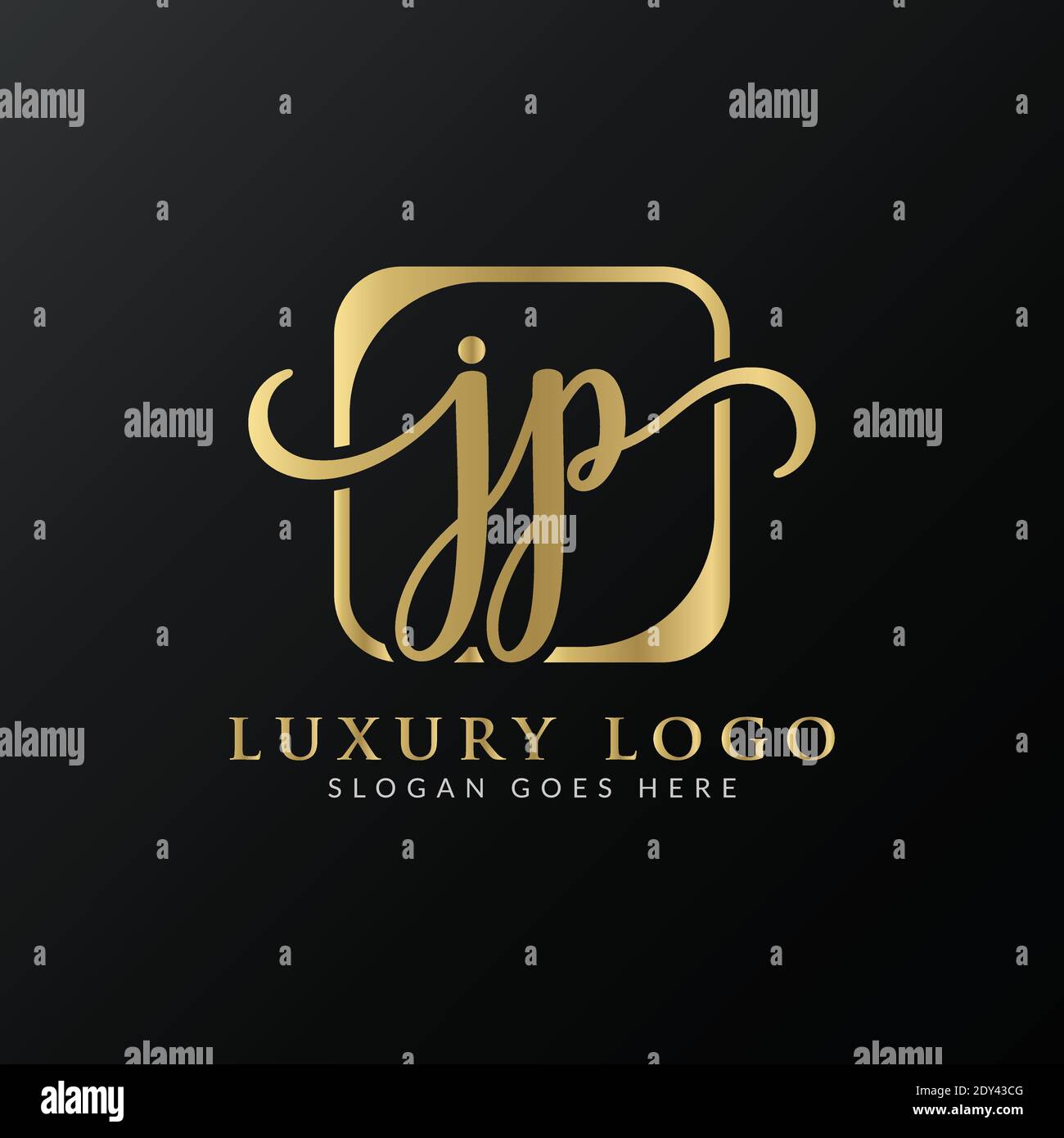 Creative letter JP Logo Design Vector Template. Initial Luxury Letter ...