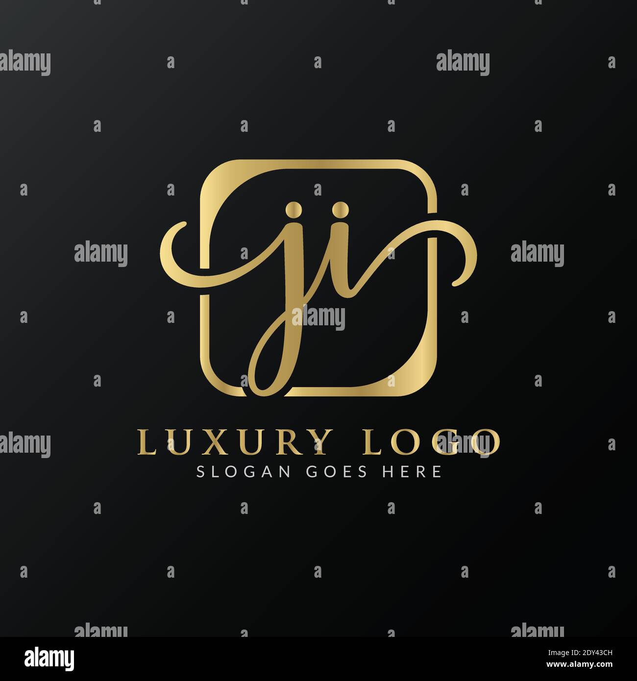Creative letter JI Logo Design Vector Template. Initial Luxury Letter ...