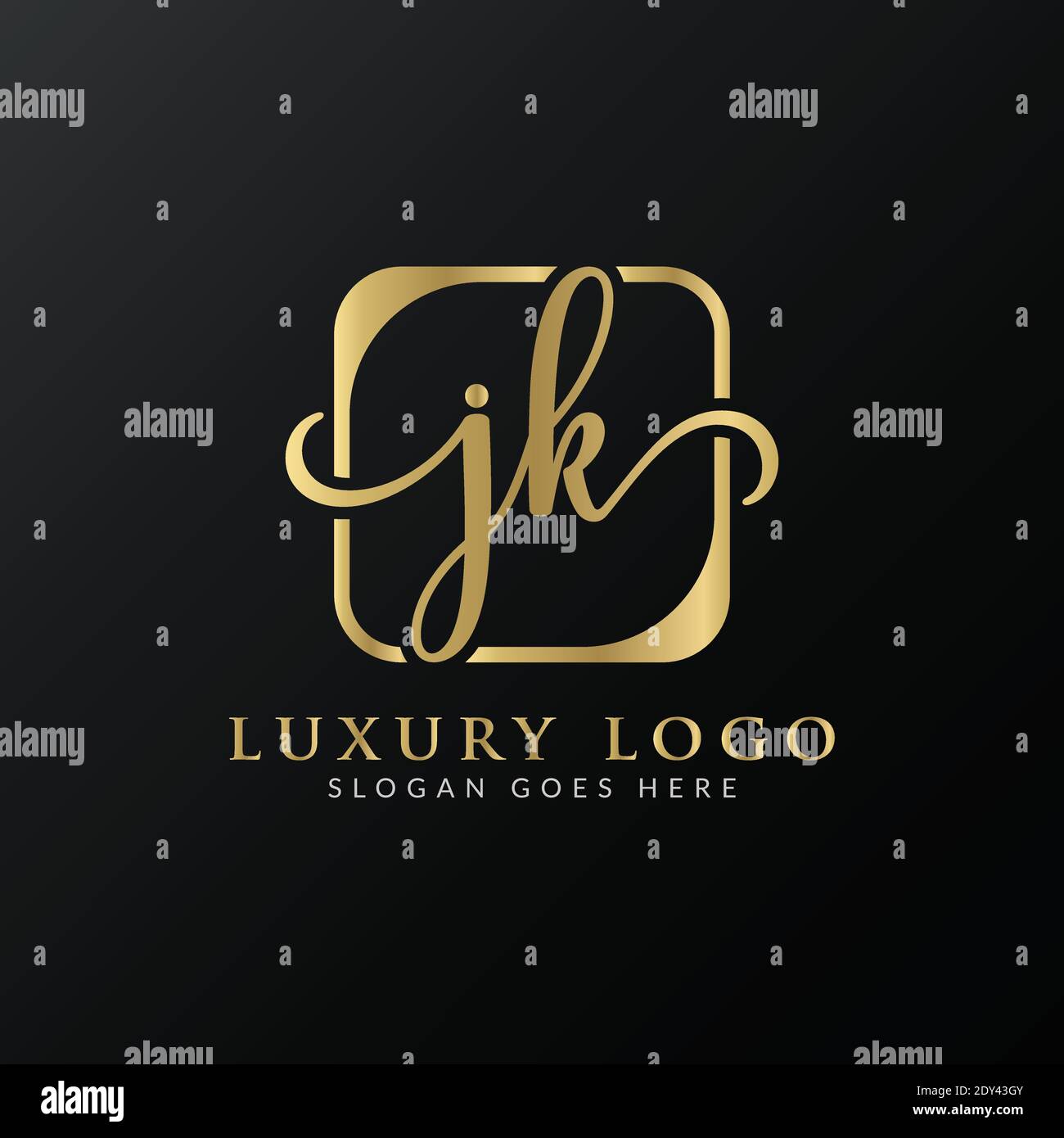 Creative letter JK Logo Design Vector Template. Initial Luxury Letter ...