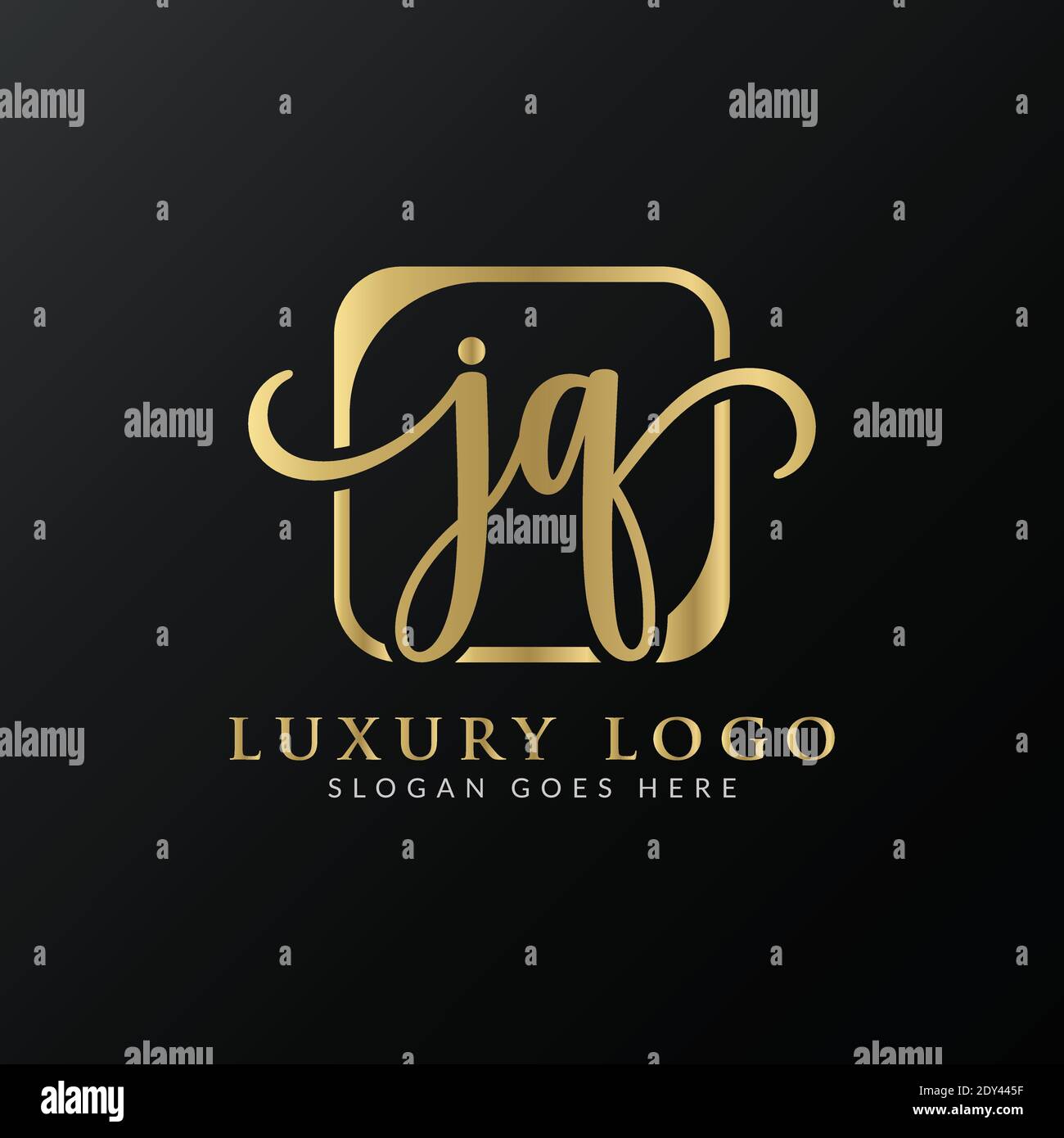 Creative letter JQ Logo Design Vector Template. Initial Luxury Letter ...