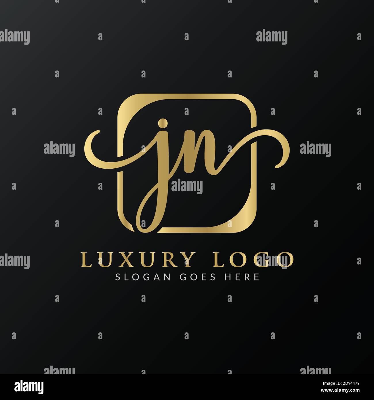 Creative letter JN Logo Design Vector Template. Initial Luxury Letter ...