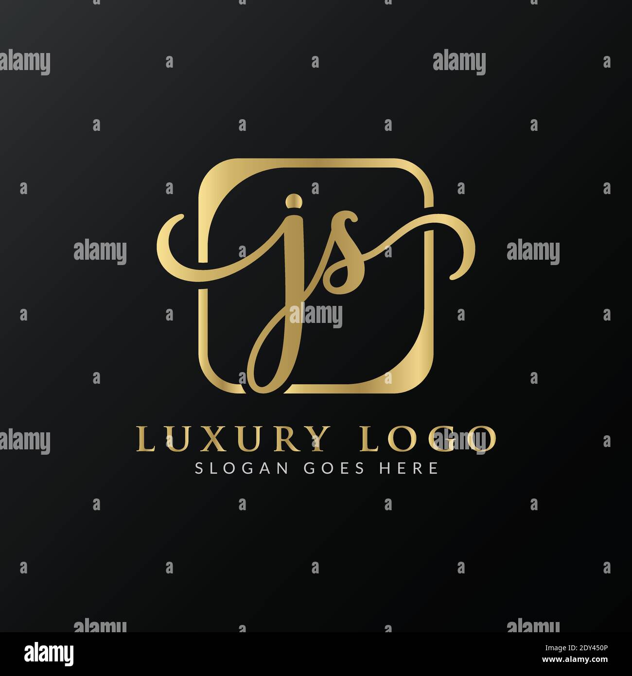 Creative letter JS Logo Design Vector Template. Initial Luxury Letter ...