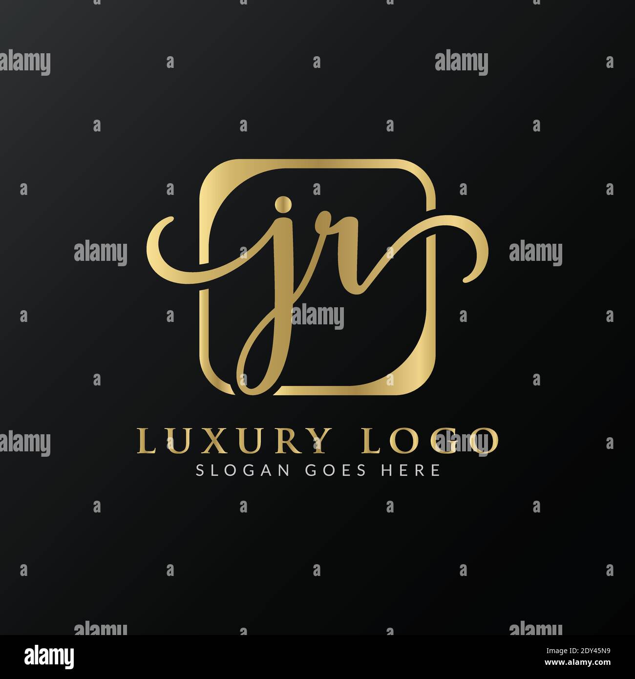 Creative letter JR Logo Design Vector Template. Initial Luxury Letter JR Logo Design Stock ...
