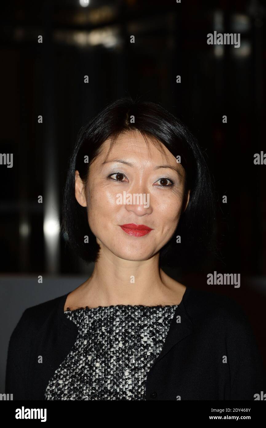 Fleur Pellerin arriving at the Louis Vuitton art museum inauguration, a ...